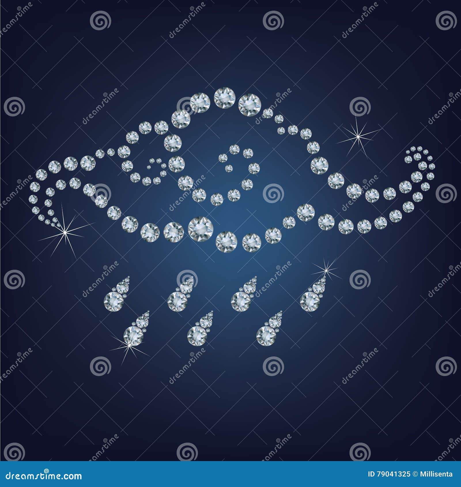 Cloud Made a Lot of Diamonds on the Black Background Stock Vector ...