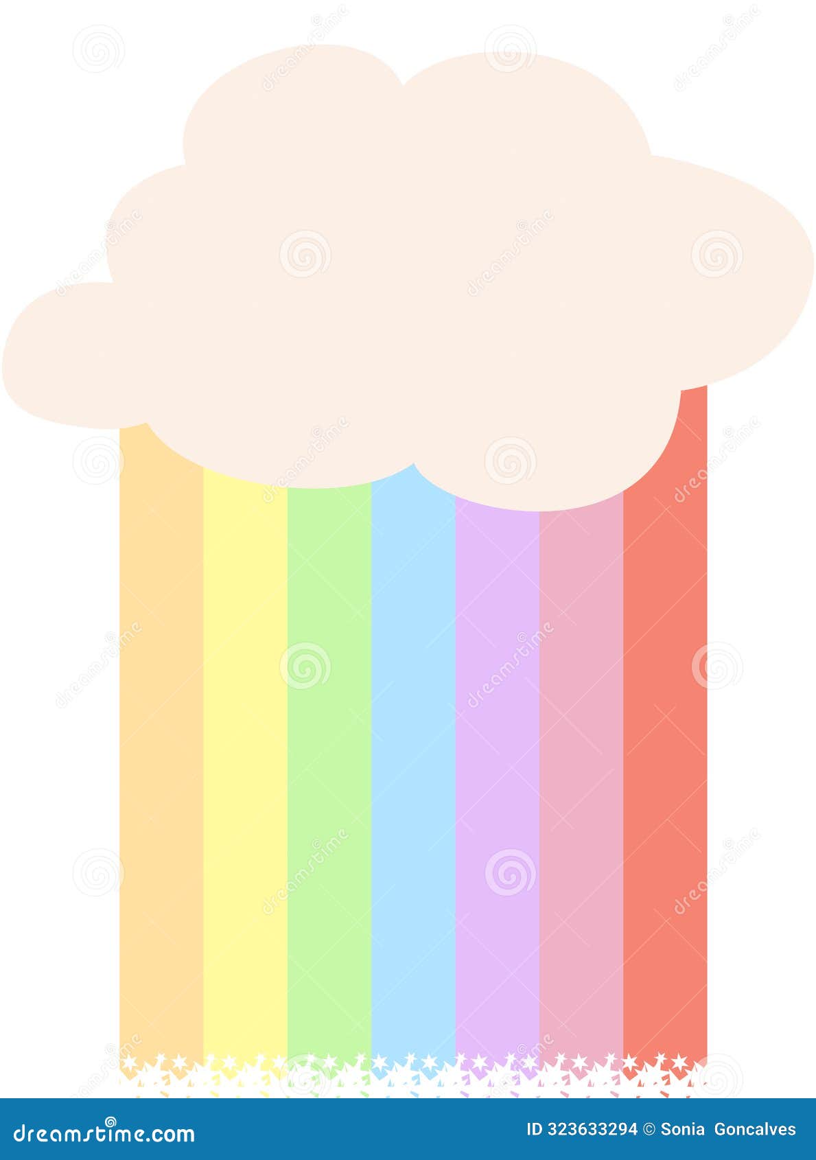 Cloud with Magic Rainbow and Stars Stock Vector - Illustration of ...