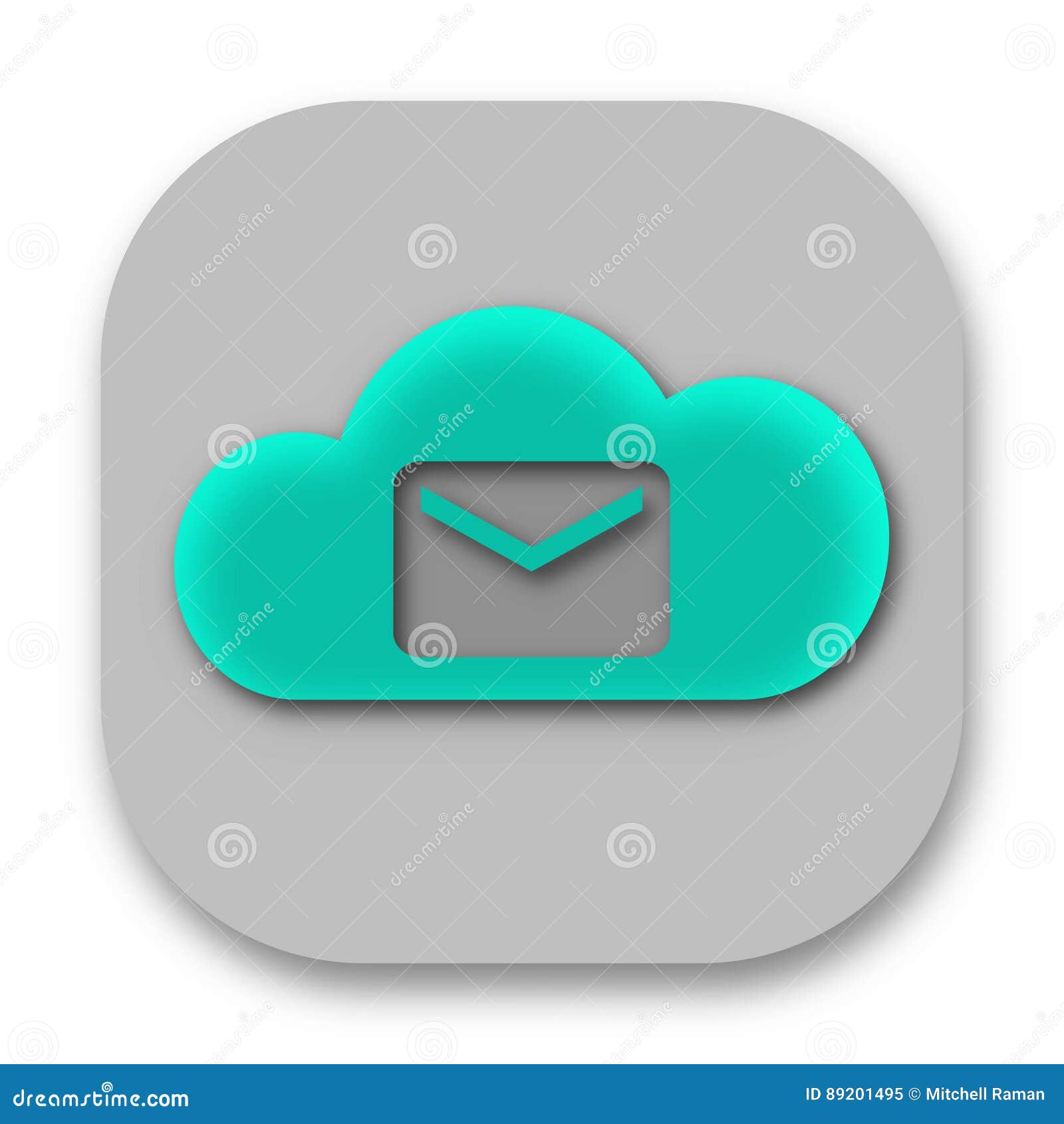 Cloud Mail App Icon with Email Stock Vector - Illustration of arrow ...