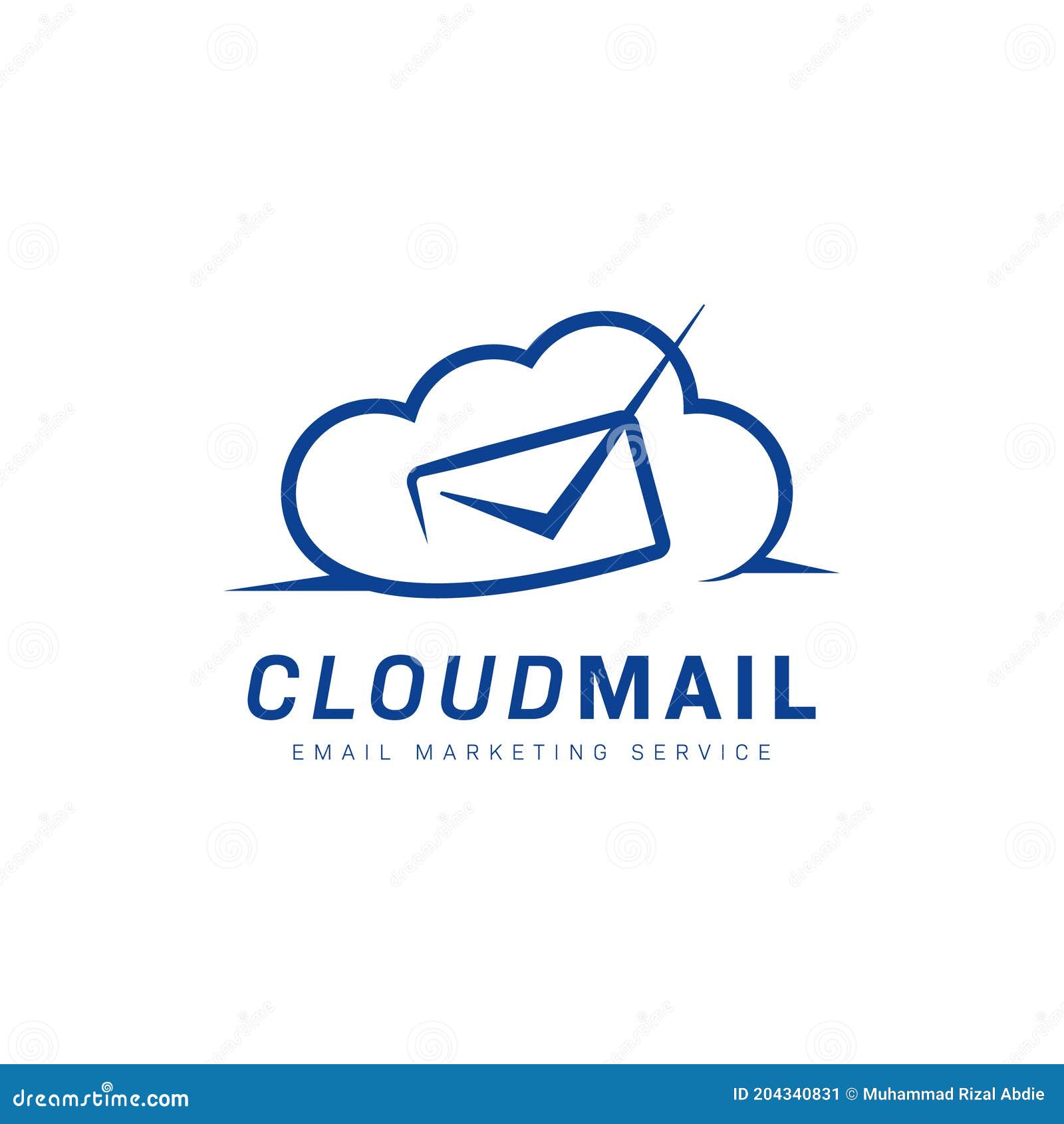 Cloud Mail Email Marketing Service Logo with Envelope Letter and ...