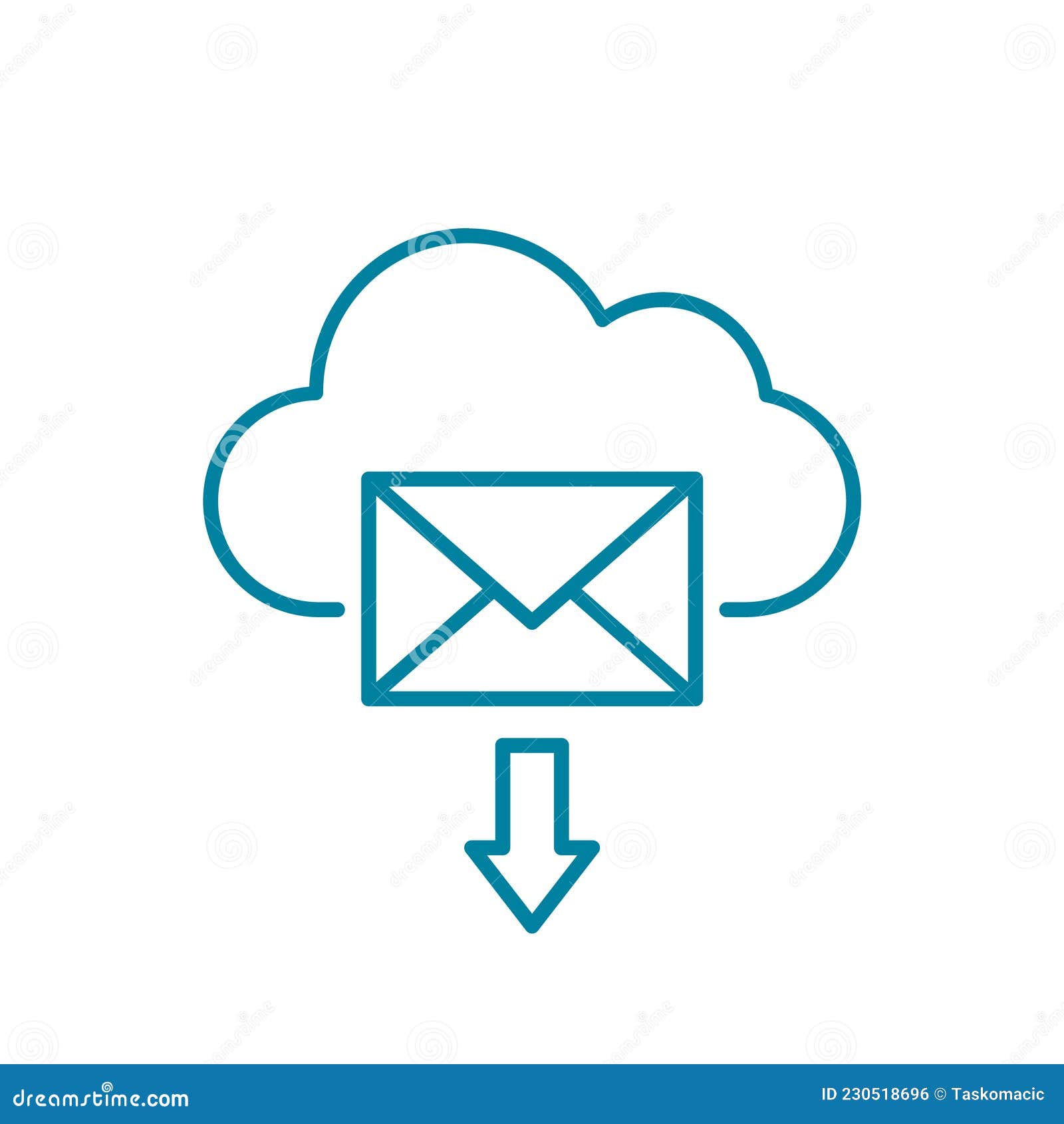 Cloud Mail Line Icon. Cloud E-mail Storage Service. Cloud and Envelope ...