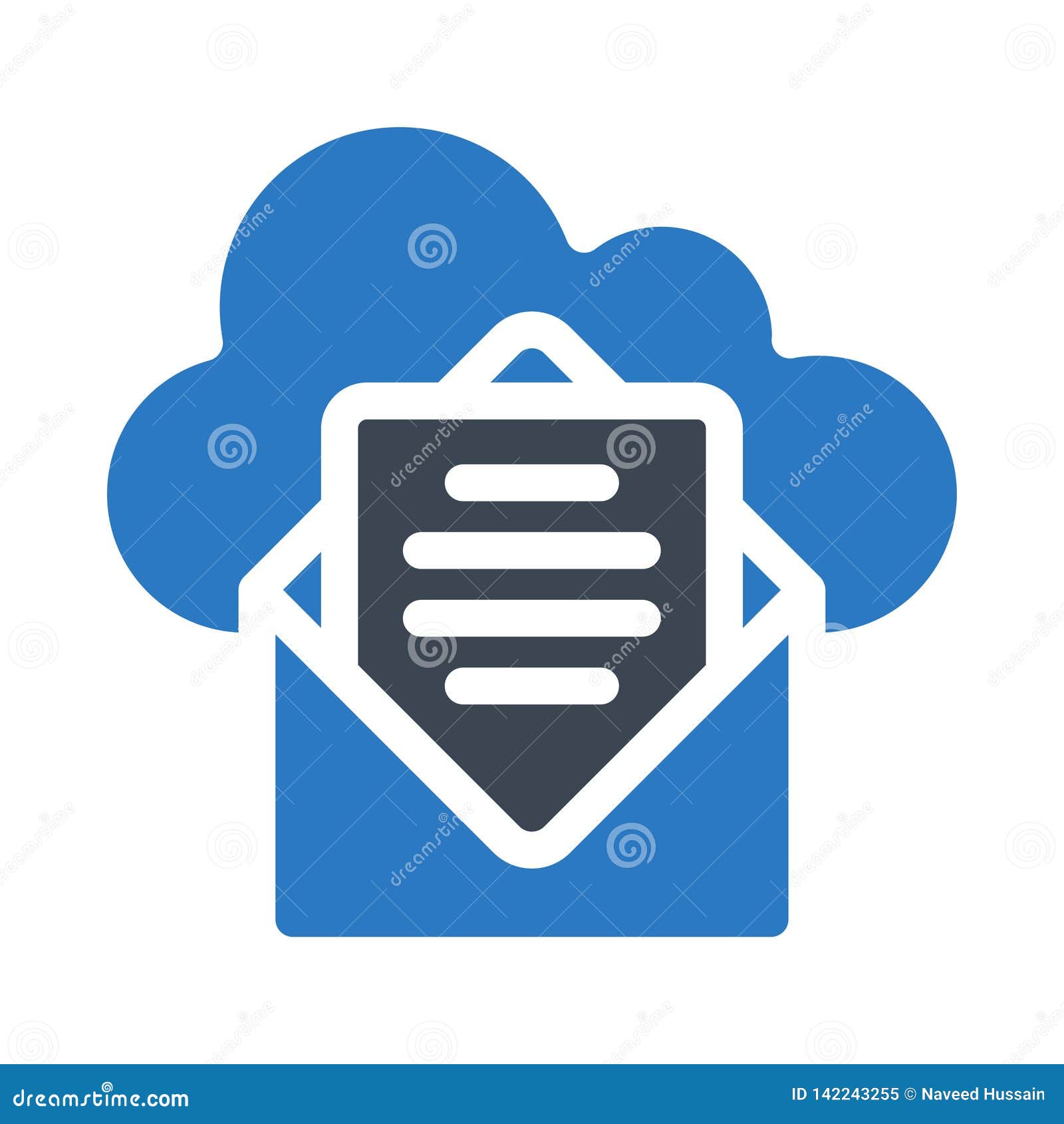 Cloud Mail Glyph Color Flat Vector Icon Stock Illustration ...