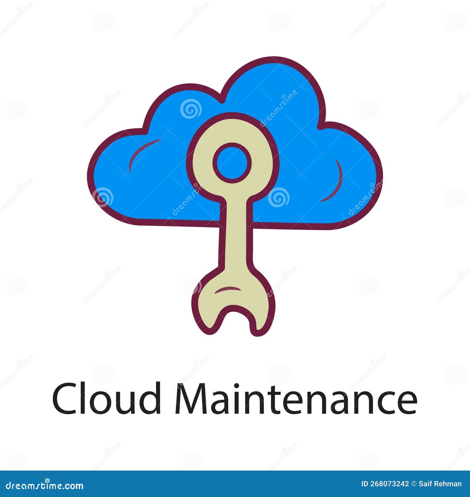Cloud Maintenance Fill Outline Icon Design Illustration. Data Symbol on White Background EPS 10 ...