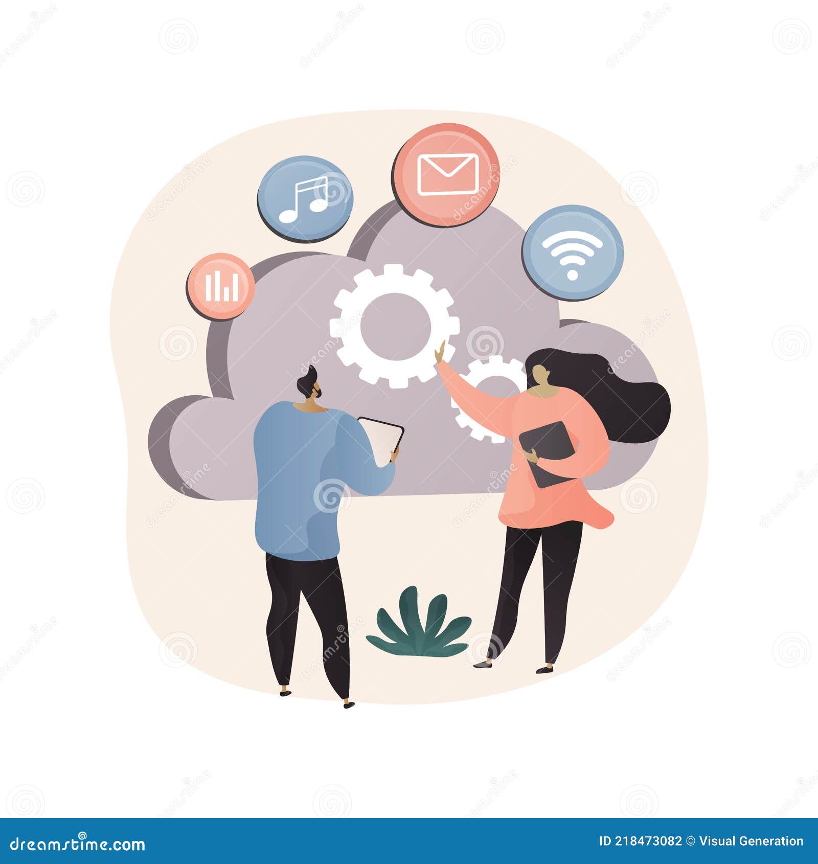 Cloud Management Abstract Concept Vector Illustration. Stock Vector ...