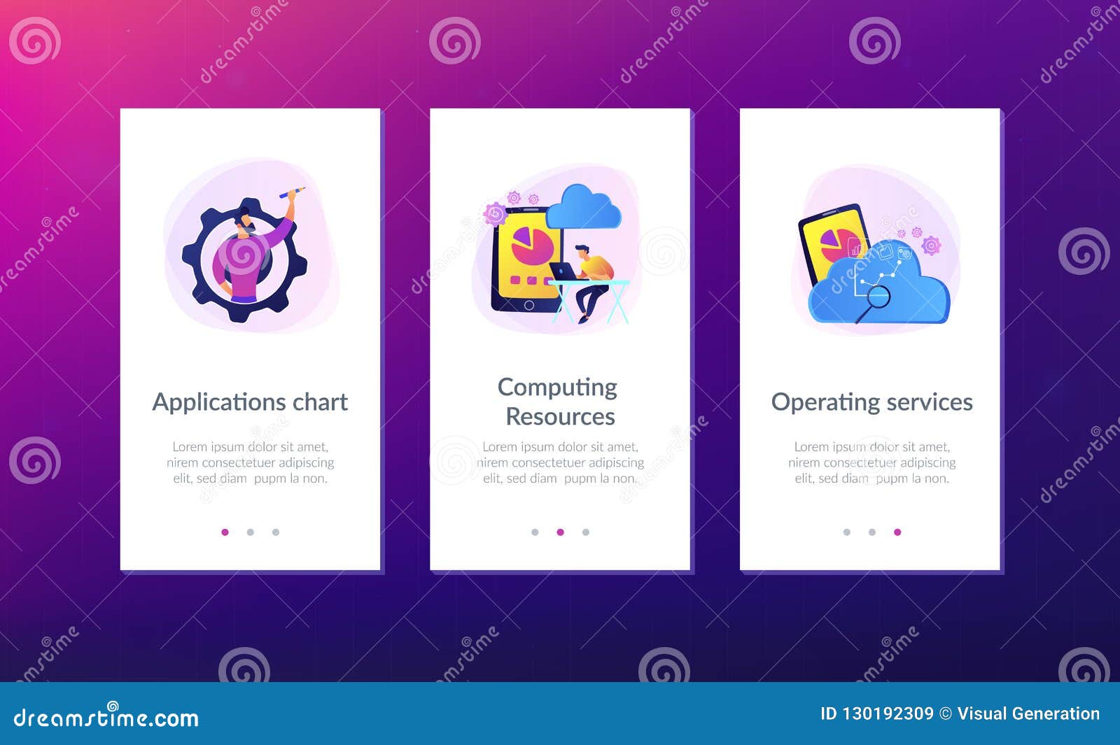 Cloud Management App Interface Template Stock Vector Illustration Of