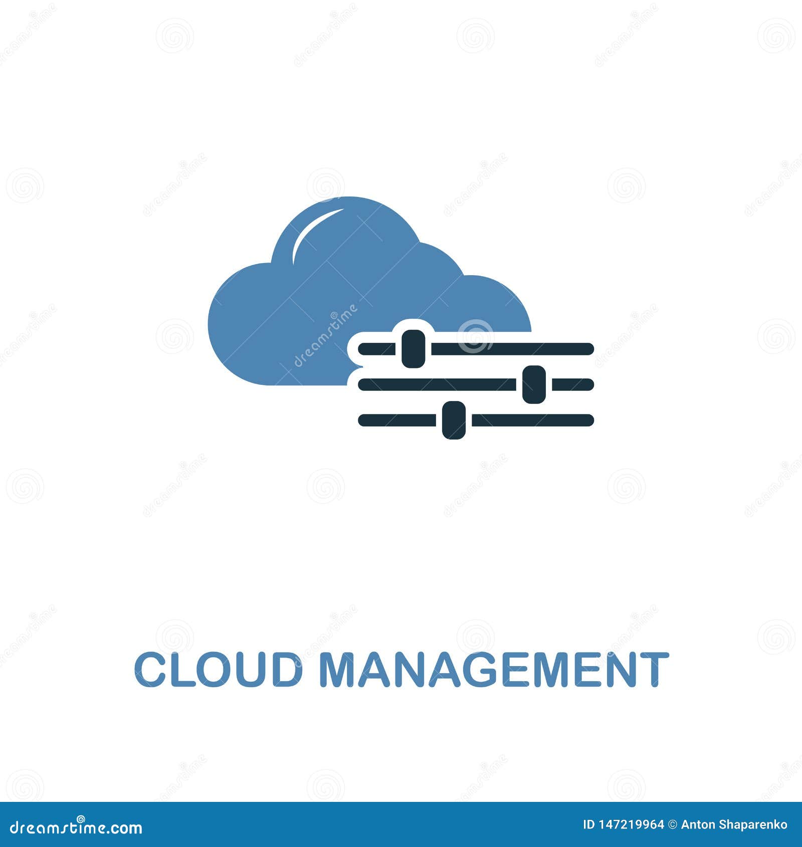 Cloud Management Creative Icon in Two Colors. Premium Style Design from ...