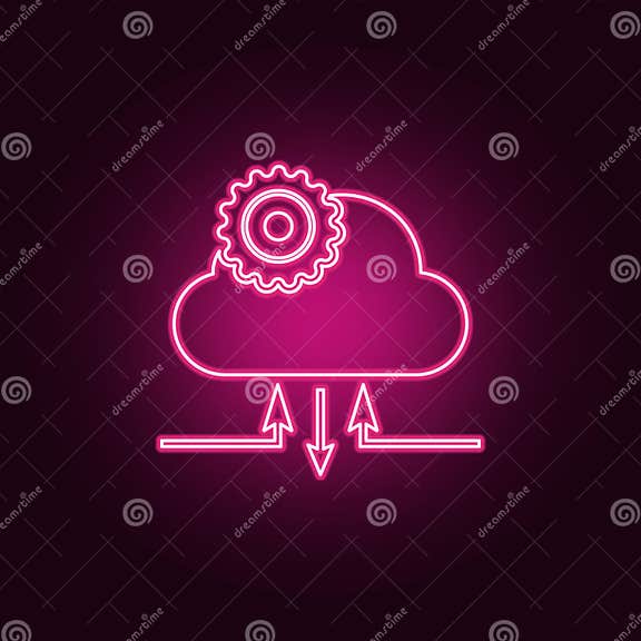 Cloud Management Icon. Elements of Web Development in Neon Style Icons ...