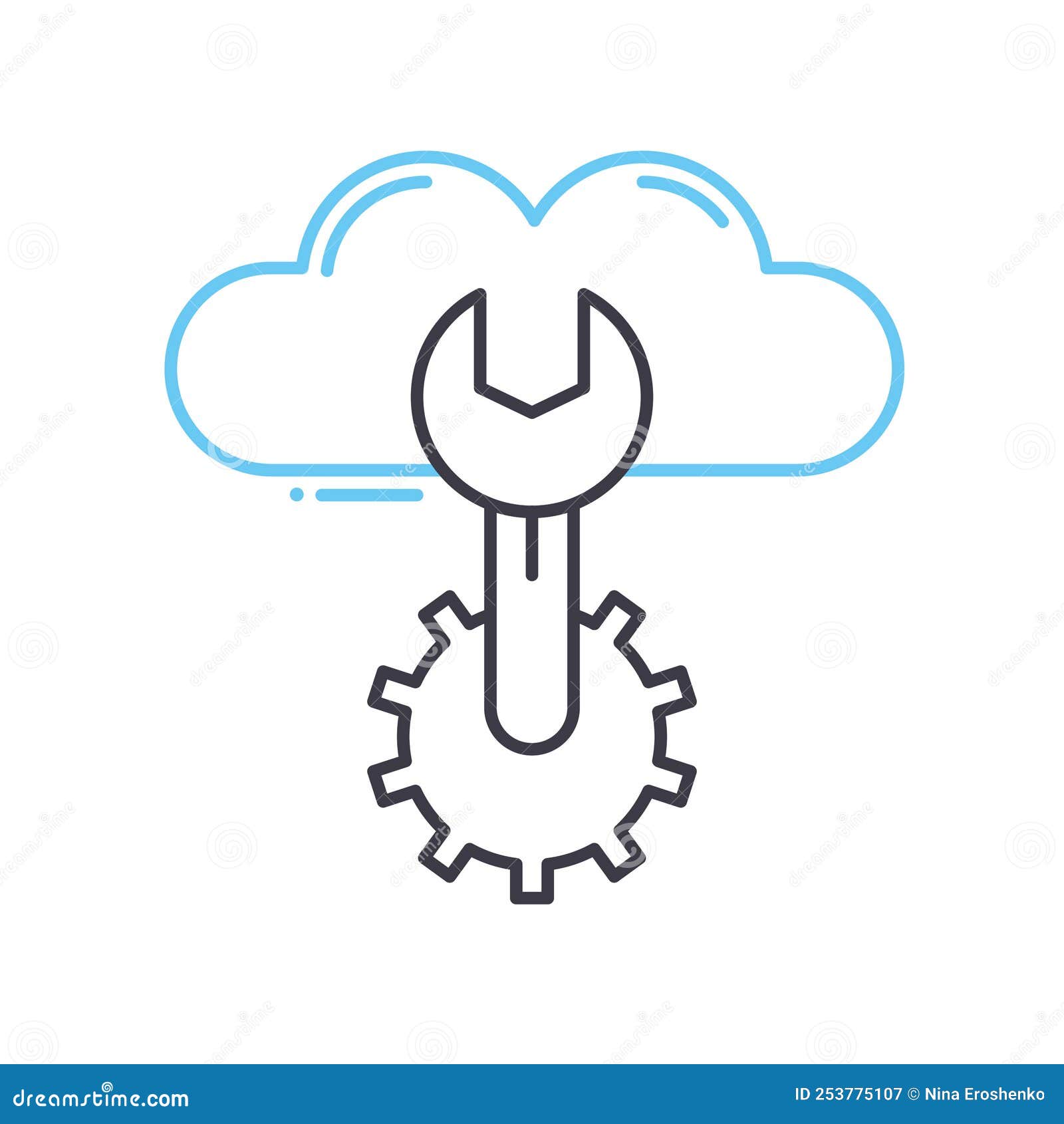 Cloud Management Line Icon, Outline Symbol, Vector Illustration ...