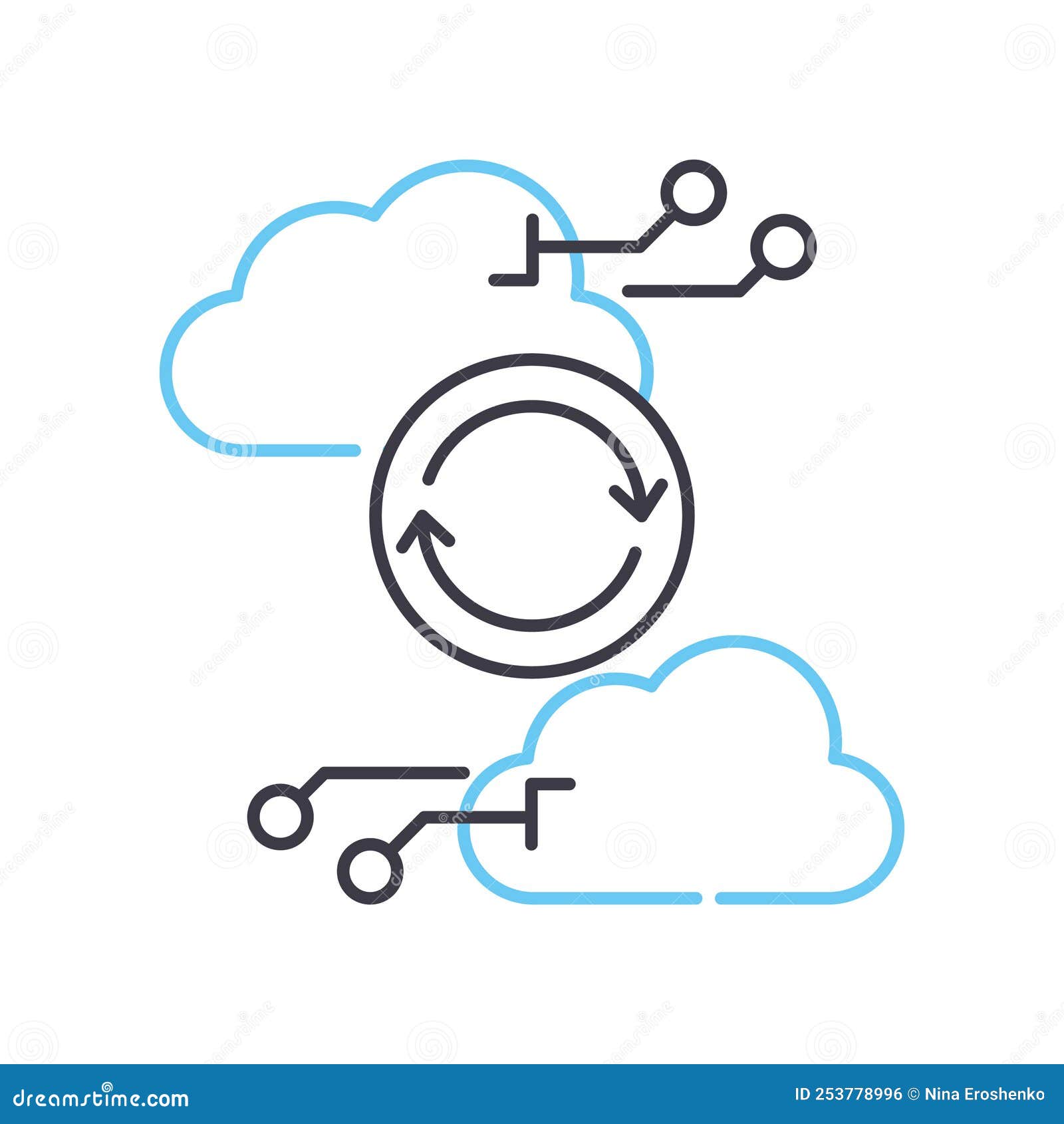 Cloud Management Line Icon, Outline Symbol, Vector Illustration ...