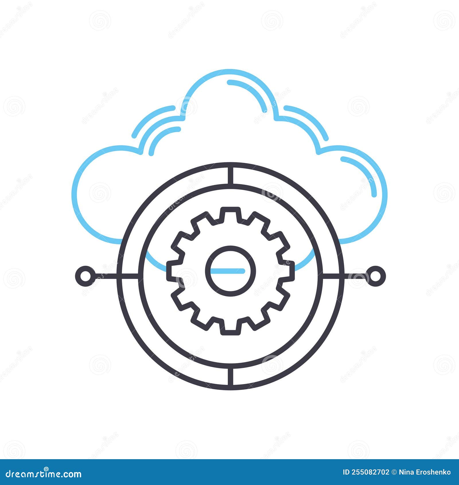 Cloud Management System Line Icon, Outline Symbol, Vector Illustration ...