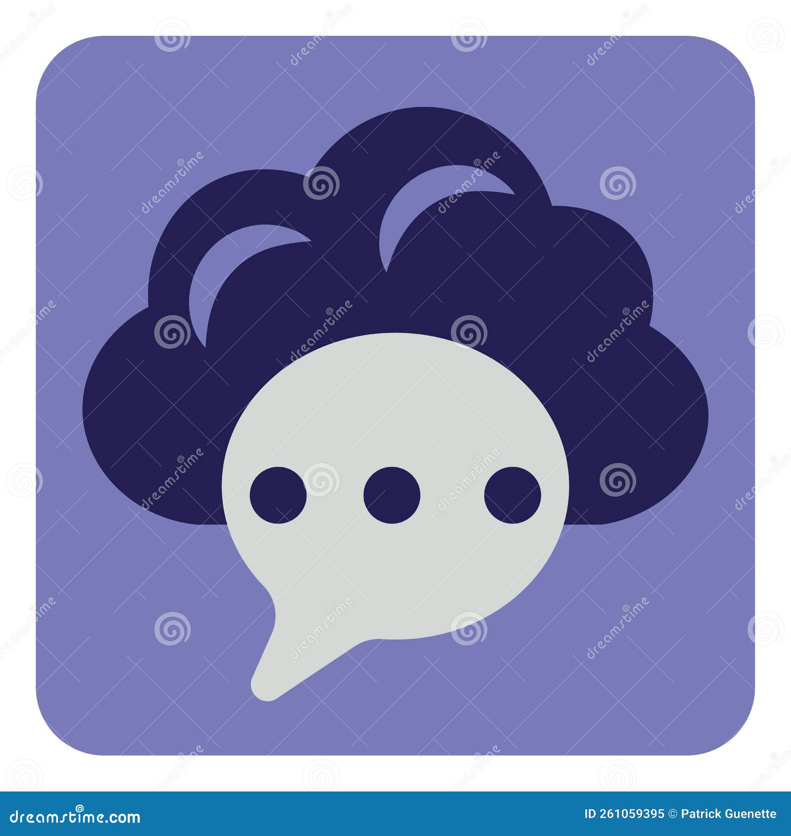 Cloud with Message Sign, Icon Stock Vector - Illustration of vector ...