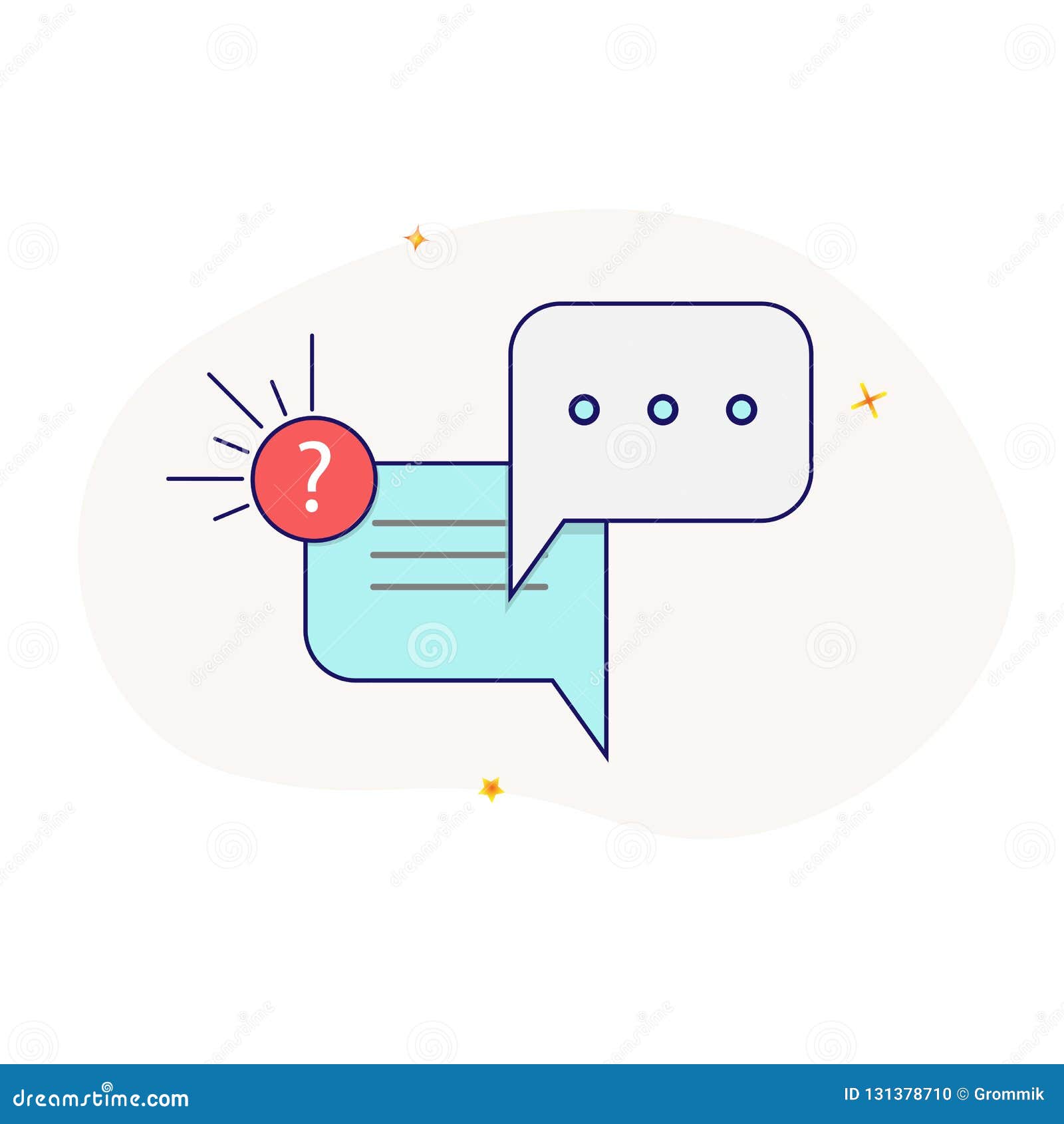 Cloud Of Messages With Cute Emoji. Speech Bubbles With Text And Smileys ...