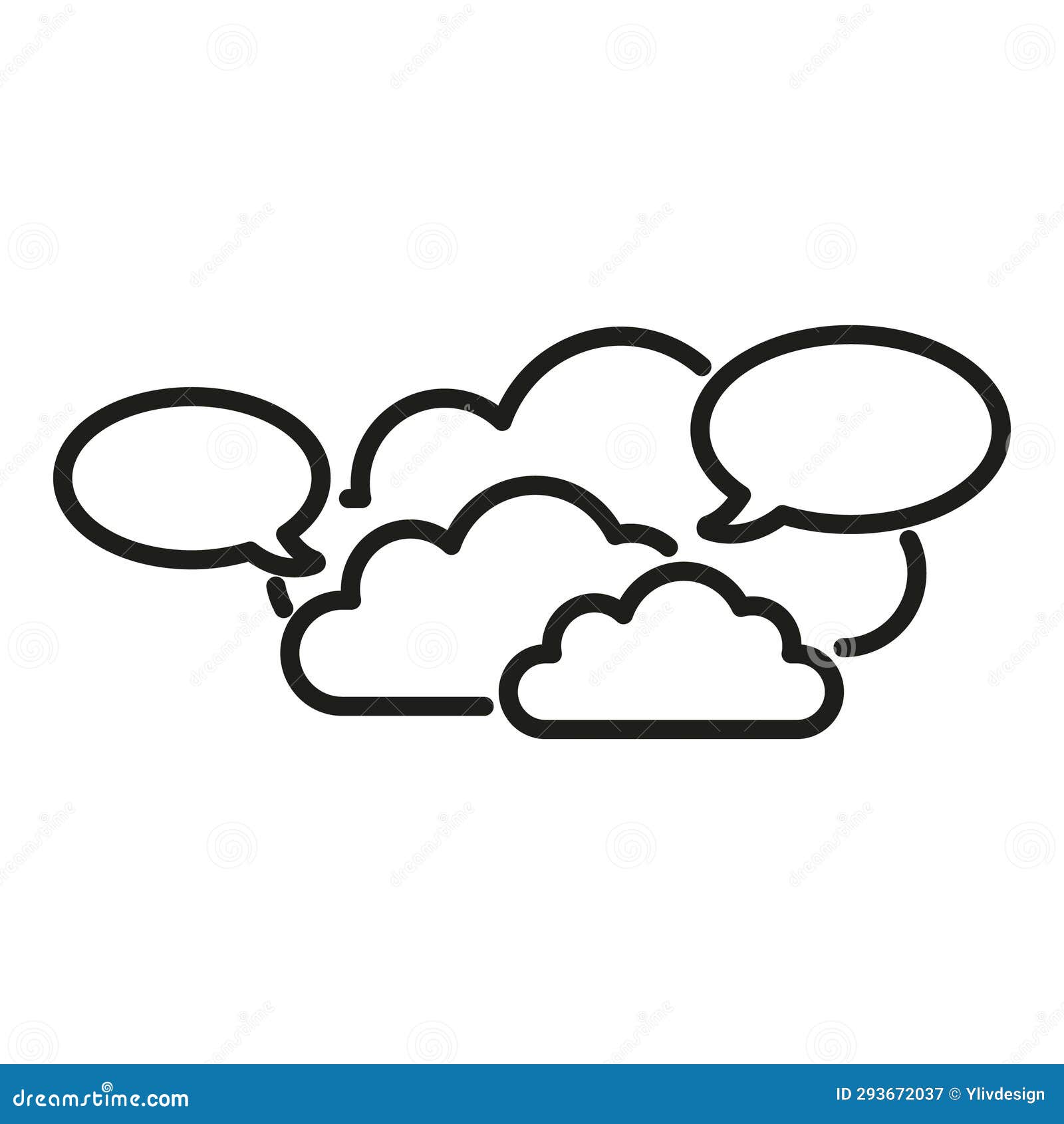 Cloud Messaging Icon Outline Vector. Social Media Stock Vector ...