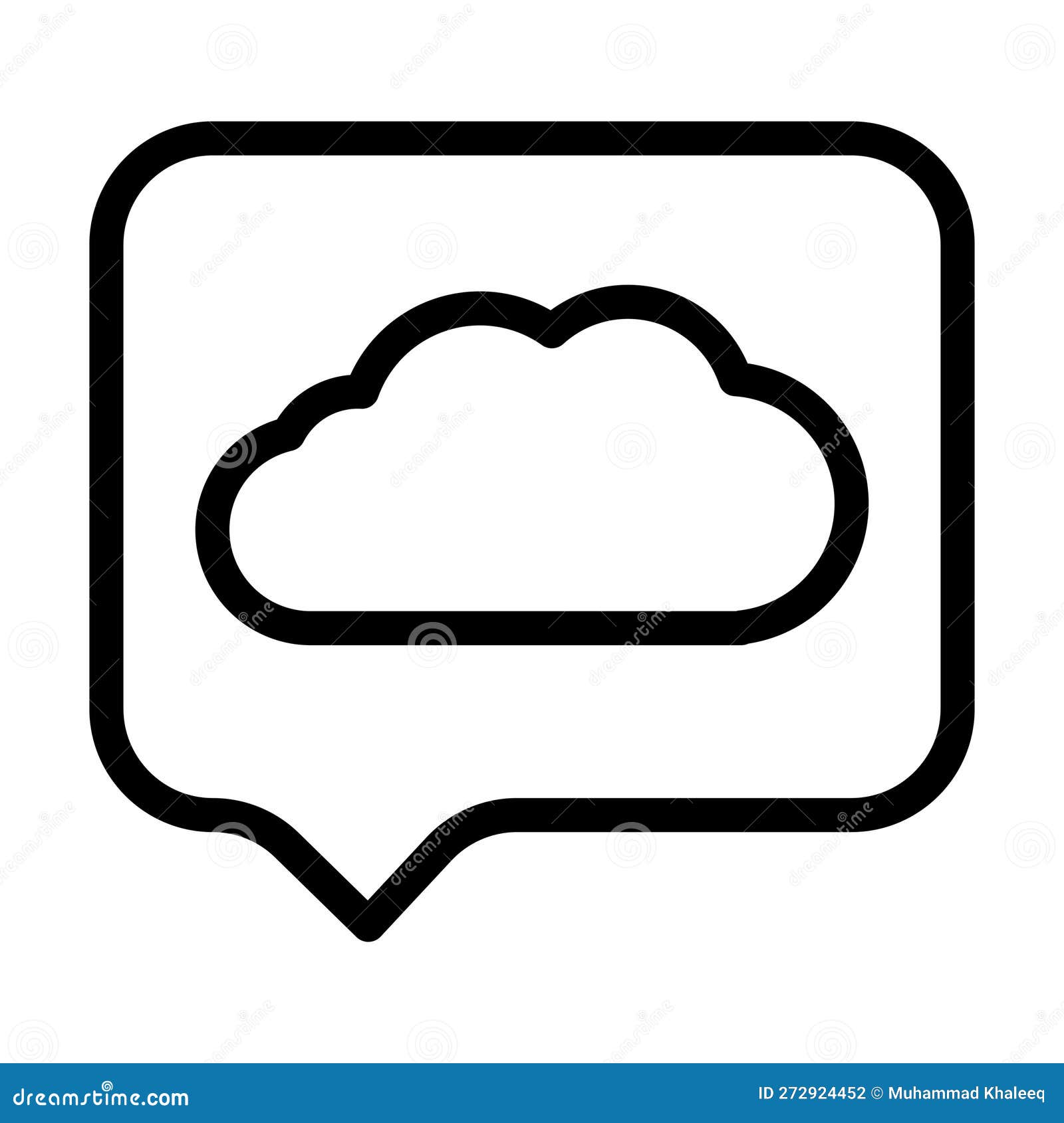 Cloud Messaging Vector Thick Line Icon for Personal and Commercial Use ...