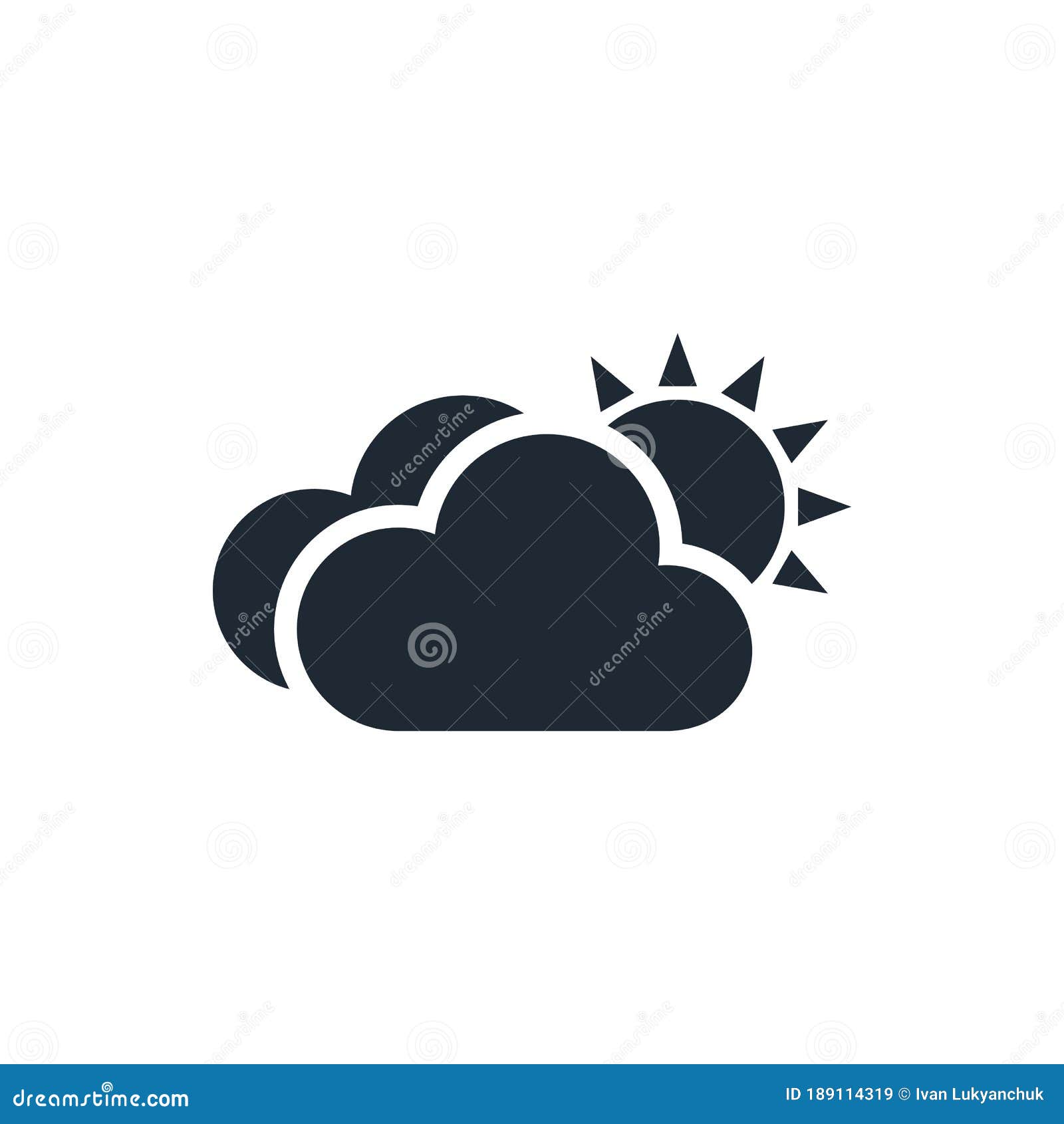 Cloud meteo icon stock vector. Illustration of summer - 189114319