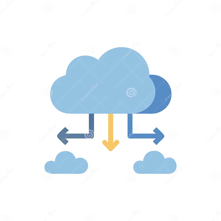 Cloud Migration Icon for Data Transfer Stock Illustration ...