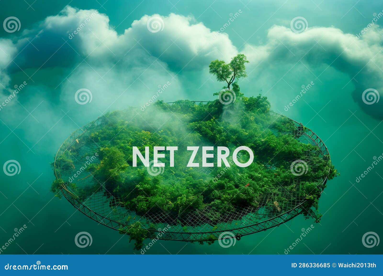 A Cloud of Mist in the Green Net Zero Figure. Carbon Neutral and Net ...