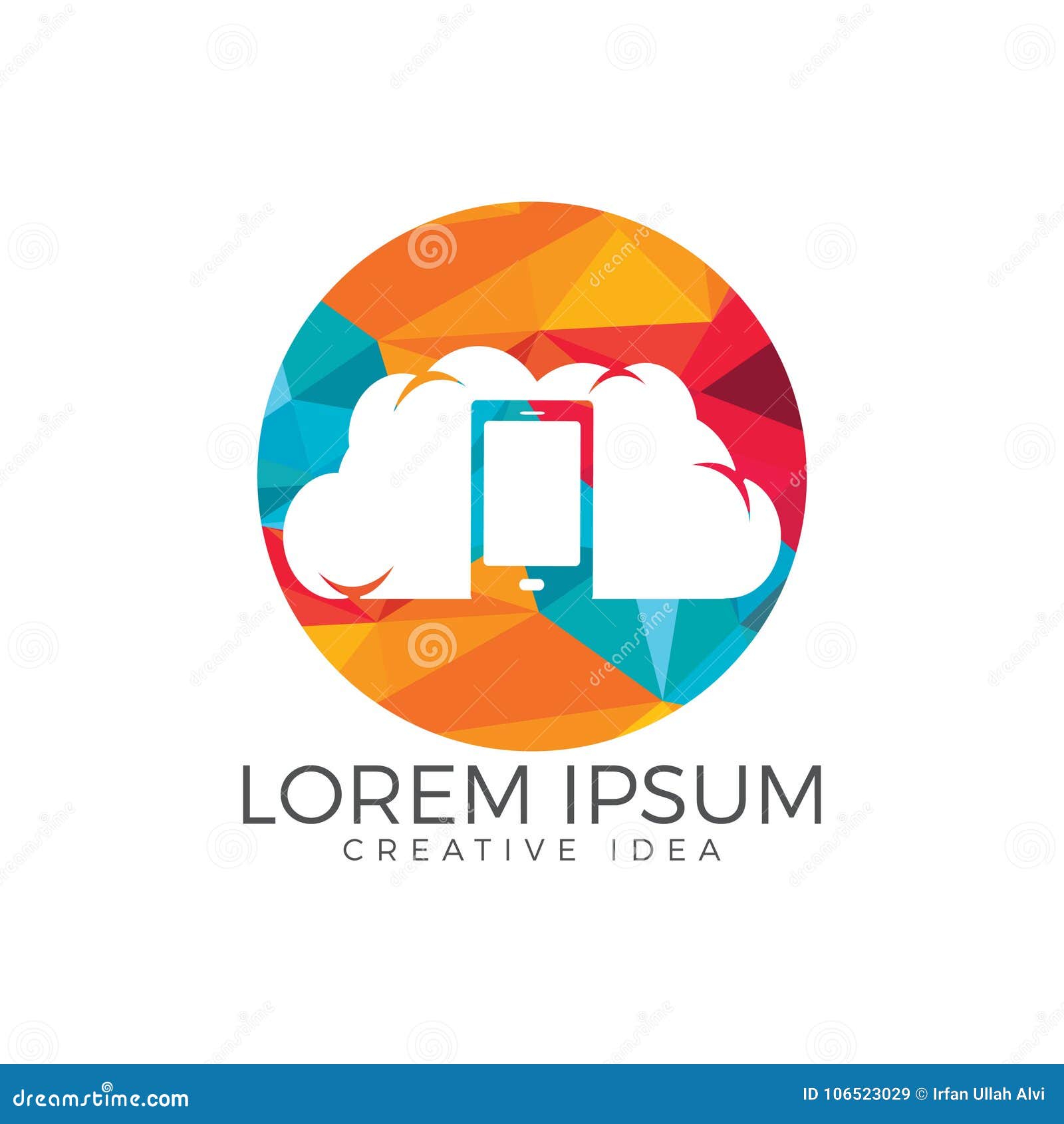 Cloud and Mobile Phone Logo Design. Stock Vector - Illustration of ...