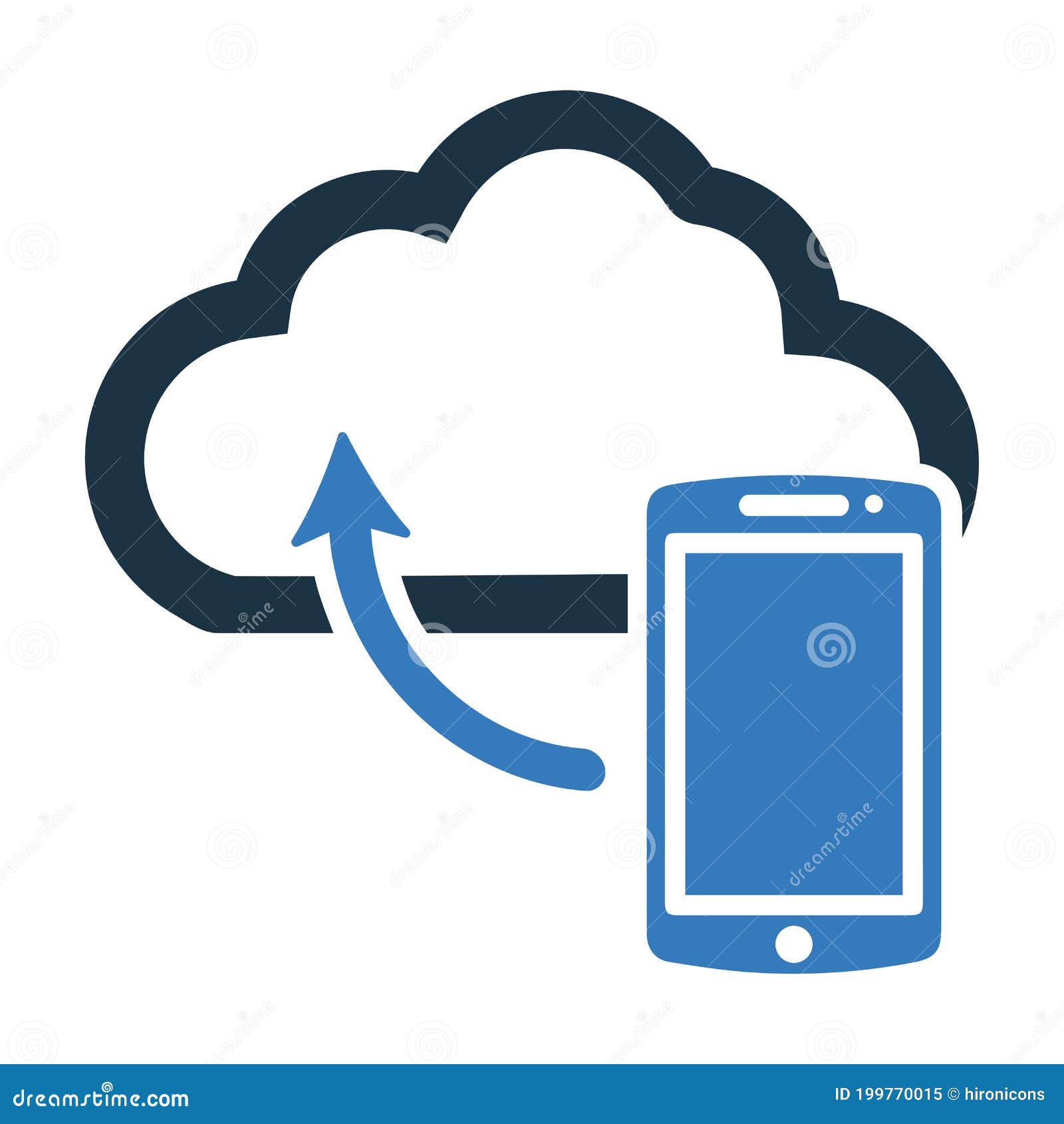 Cloud, Mobile, Storage Icon. Vector Graphics Stock Vector ...