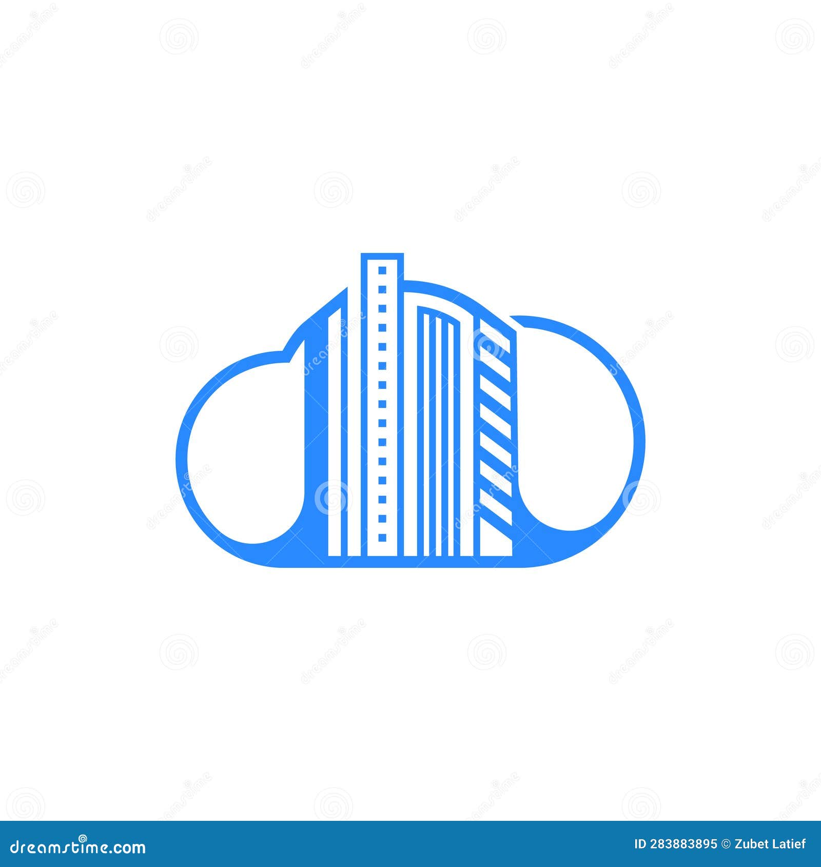Cloud Modern City Logo Icon Symbol Template, Logo Vector for Cloud City ...