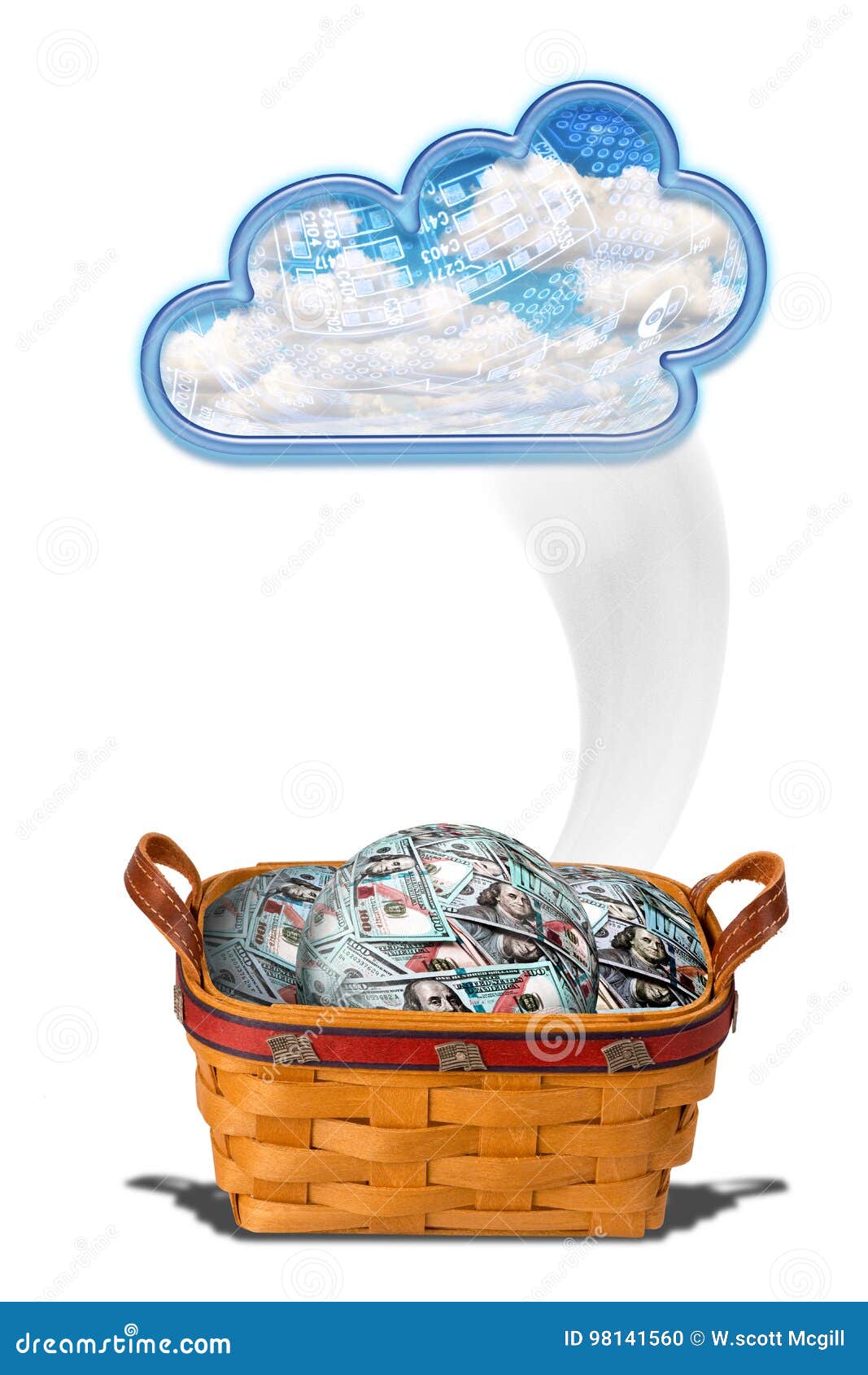 The Cloud Money. stock illustration. Illustration of finance - 98141560