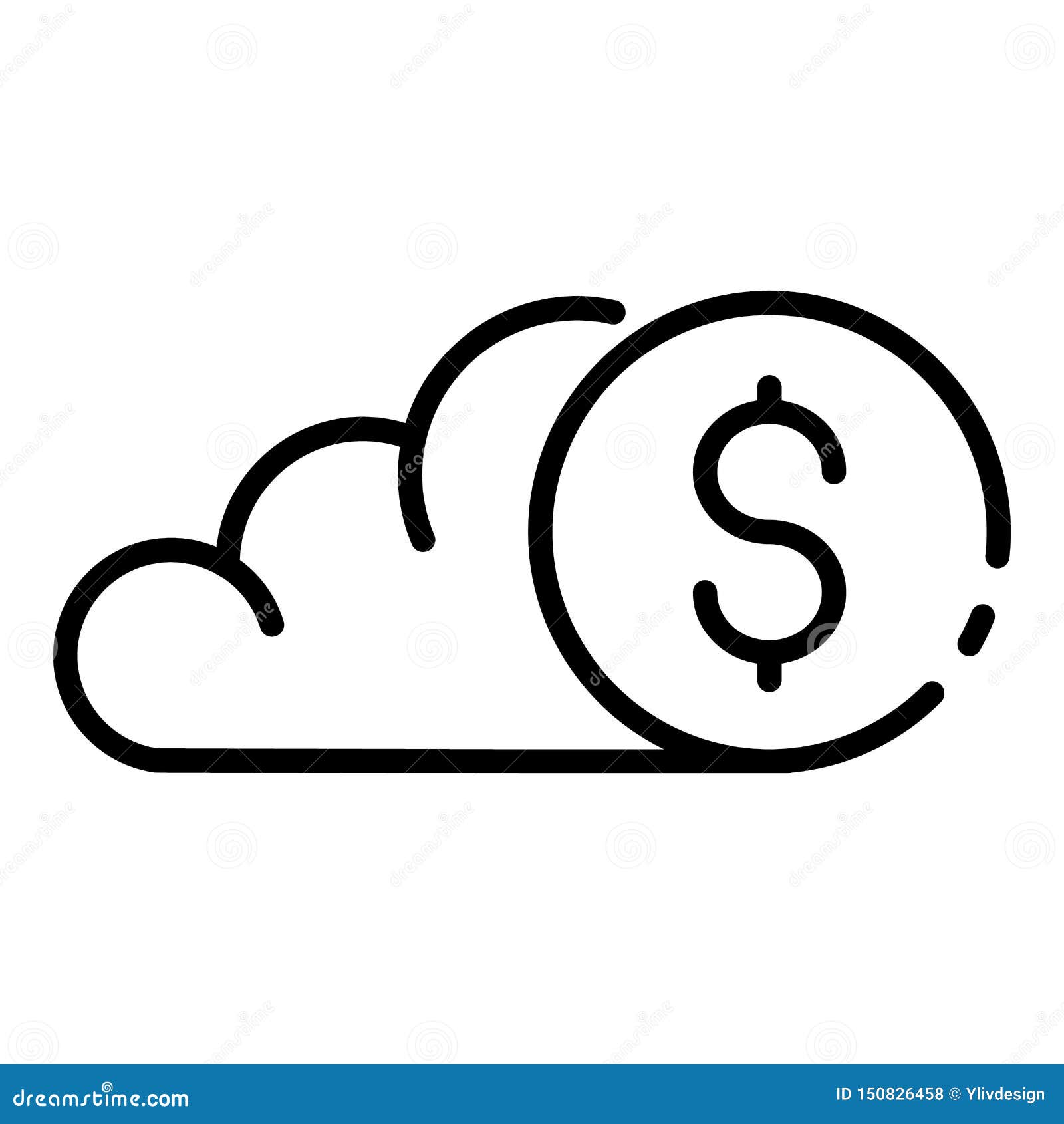 Cloud Money Icon, Outline Style Stock Vector - Illustration of bank ...