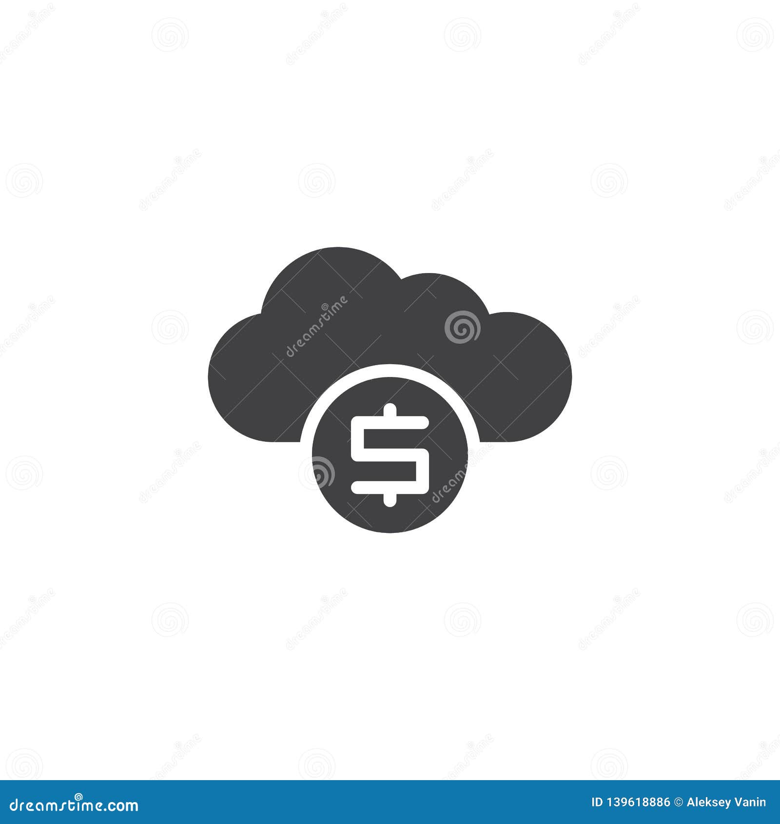Cloud money vector icon stock vector. Illustration of coin - 139618886