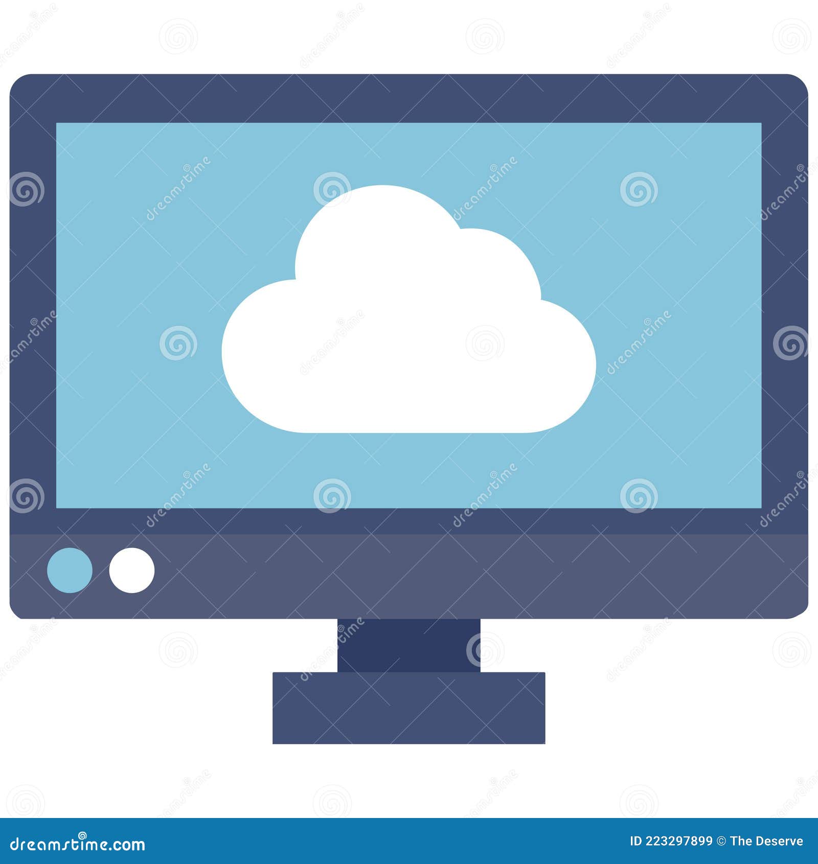 Cloud Monitor Vector Icon that Can Easily Modify or Edit it for Social ...