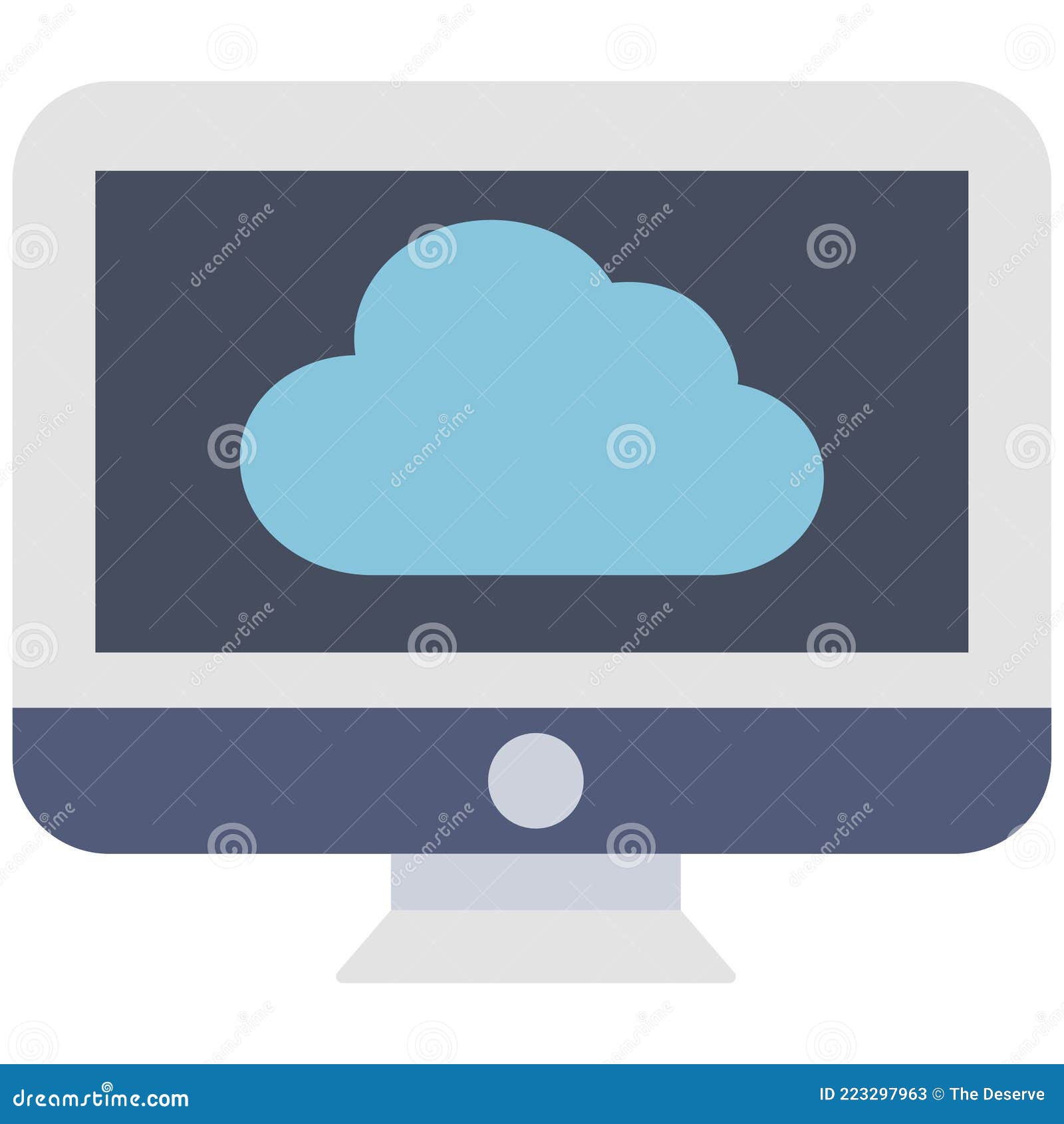 Cloud Monitor Vector Icon that Can Easily Modify or Edit it for Social ...