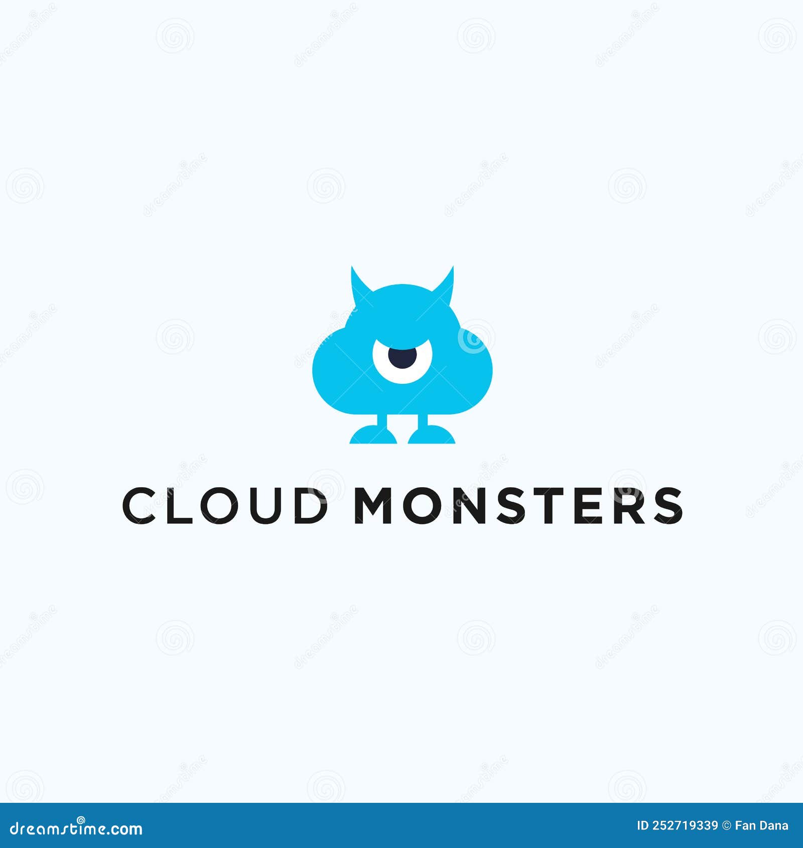 Cloud Monster Logo Design Vector Illustration Stock Illustration ...