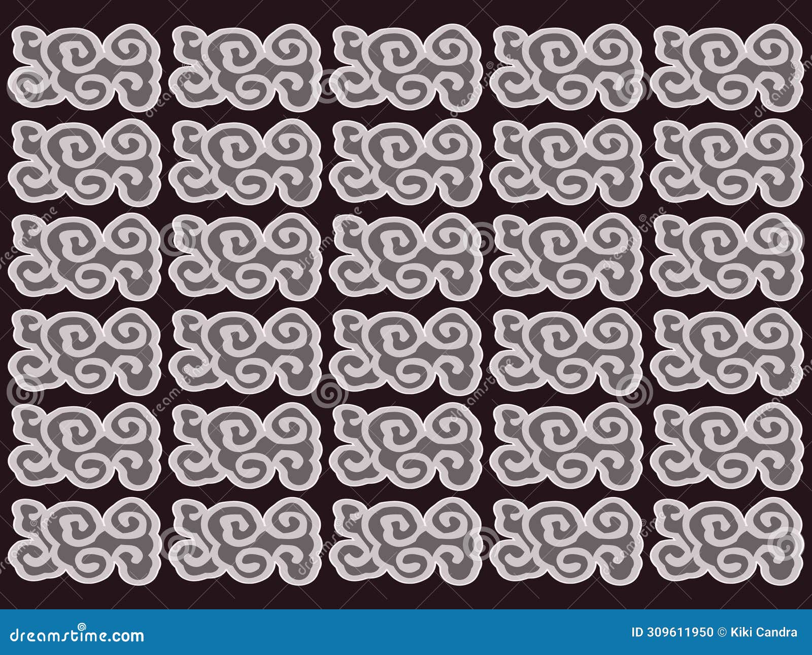 Cloud Motif Pattern Background, Traditional Design Pattern Vector Stock ...