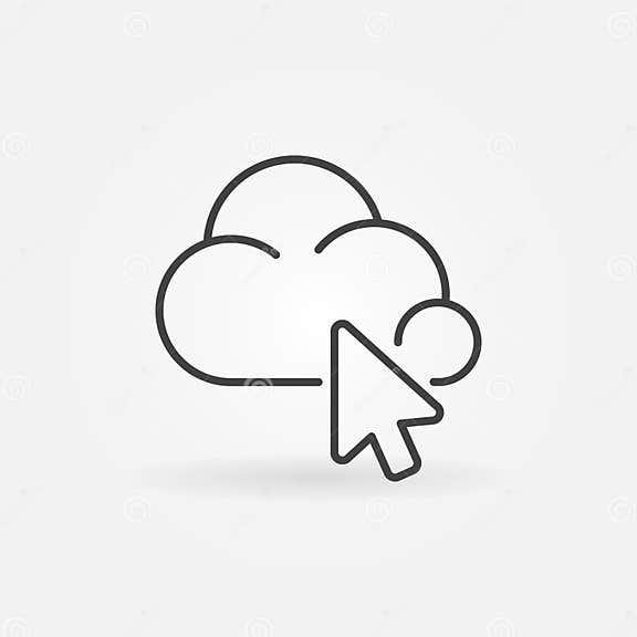 Cloud with Mouse Cursor Vector Thin Line Concept Icon Stock Vector ...