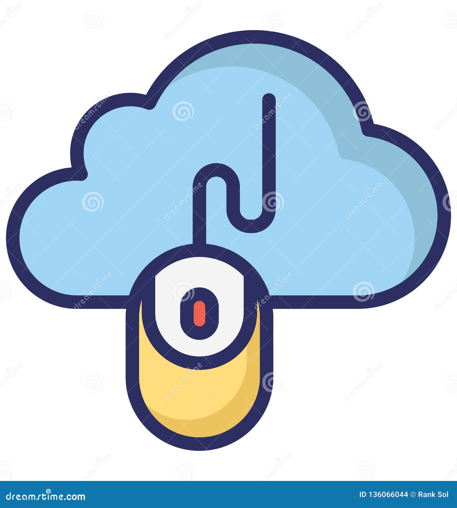 Cloud Mouse Isolated Vector Icon that Can Easily Modify or Edit. Stock ...