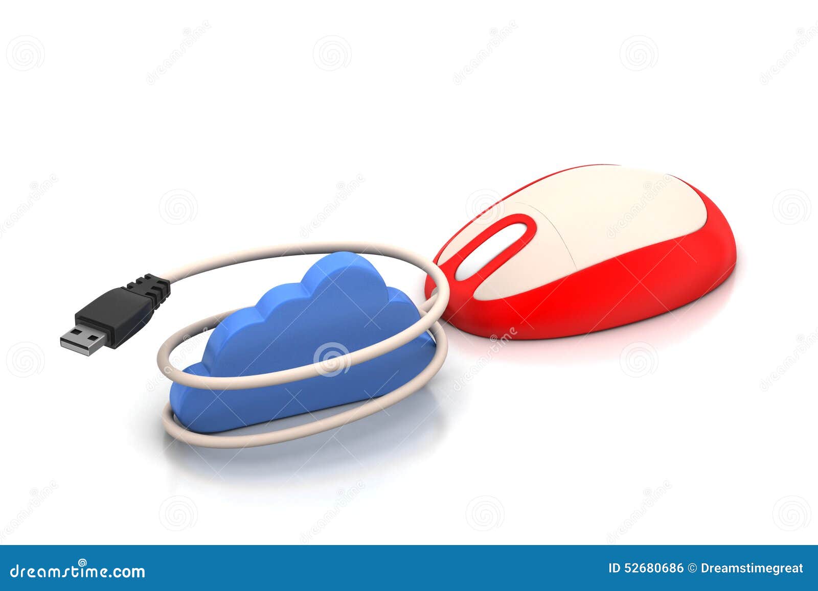 Cloud with mouse stock illustration. Illustration of data - 52680686