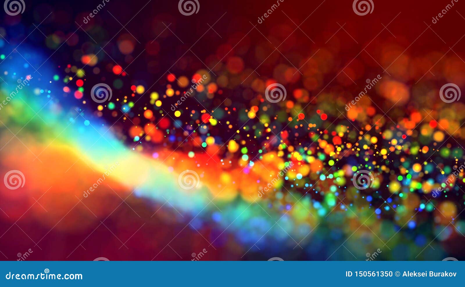 Cloud of Multicolored Particles in the Air Like Sparkles on a Dark ...