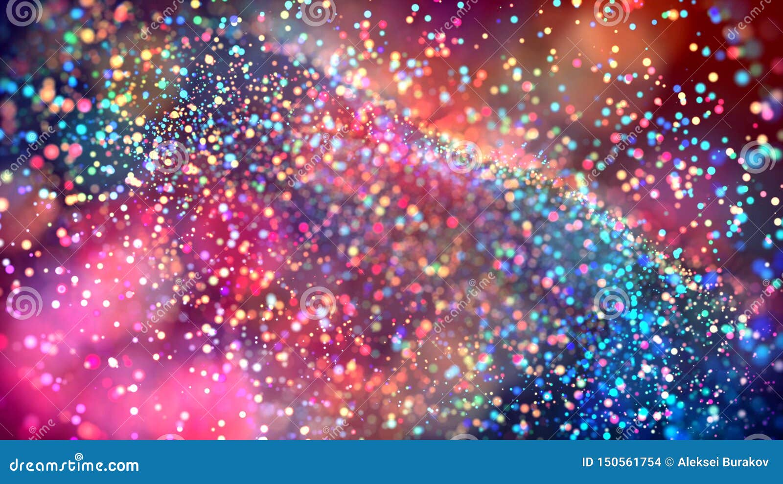 Cloud of Multicolored Particles in the Air Like Sparkles on a Dark ...