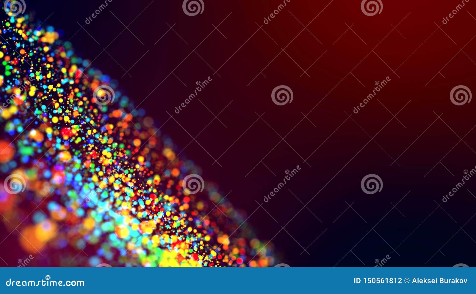 Cloud of Multicolored Particles in the Air Like Sparkles on a Dark ...