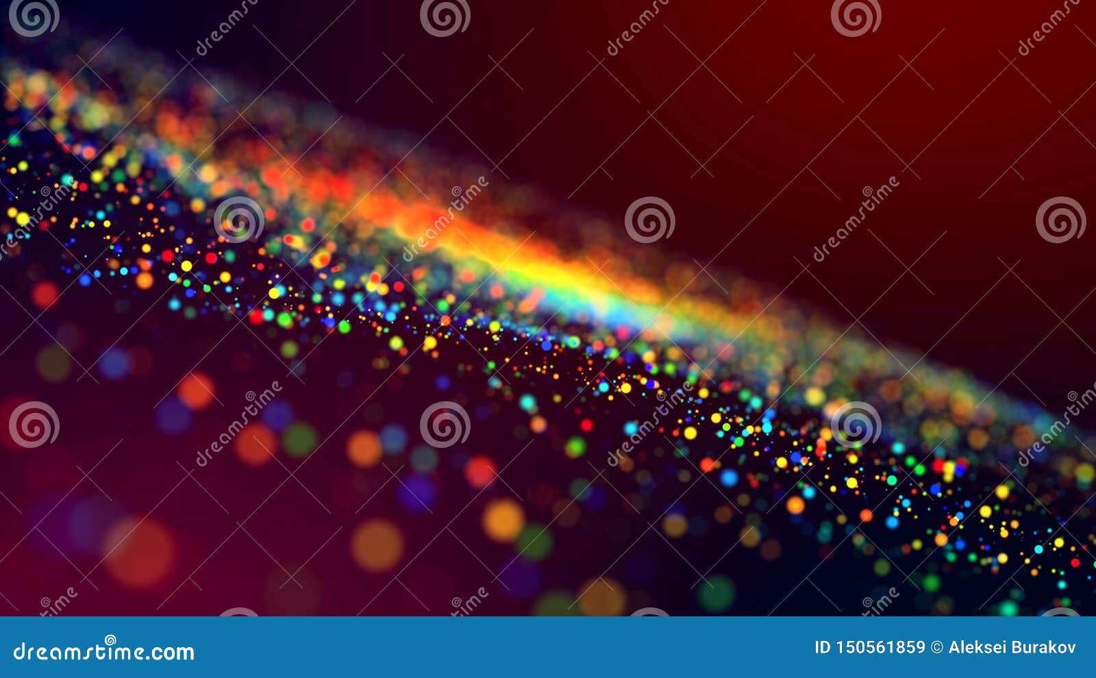 Cloud of Multicolored Particles in the Air Like Sparkles on a Dark ...