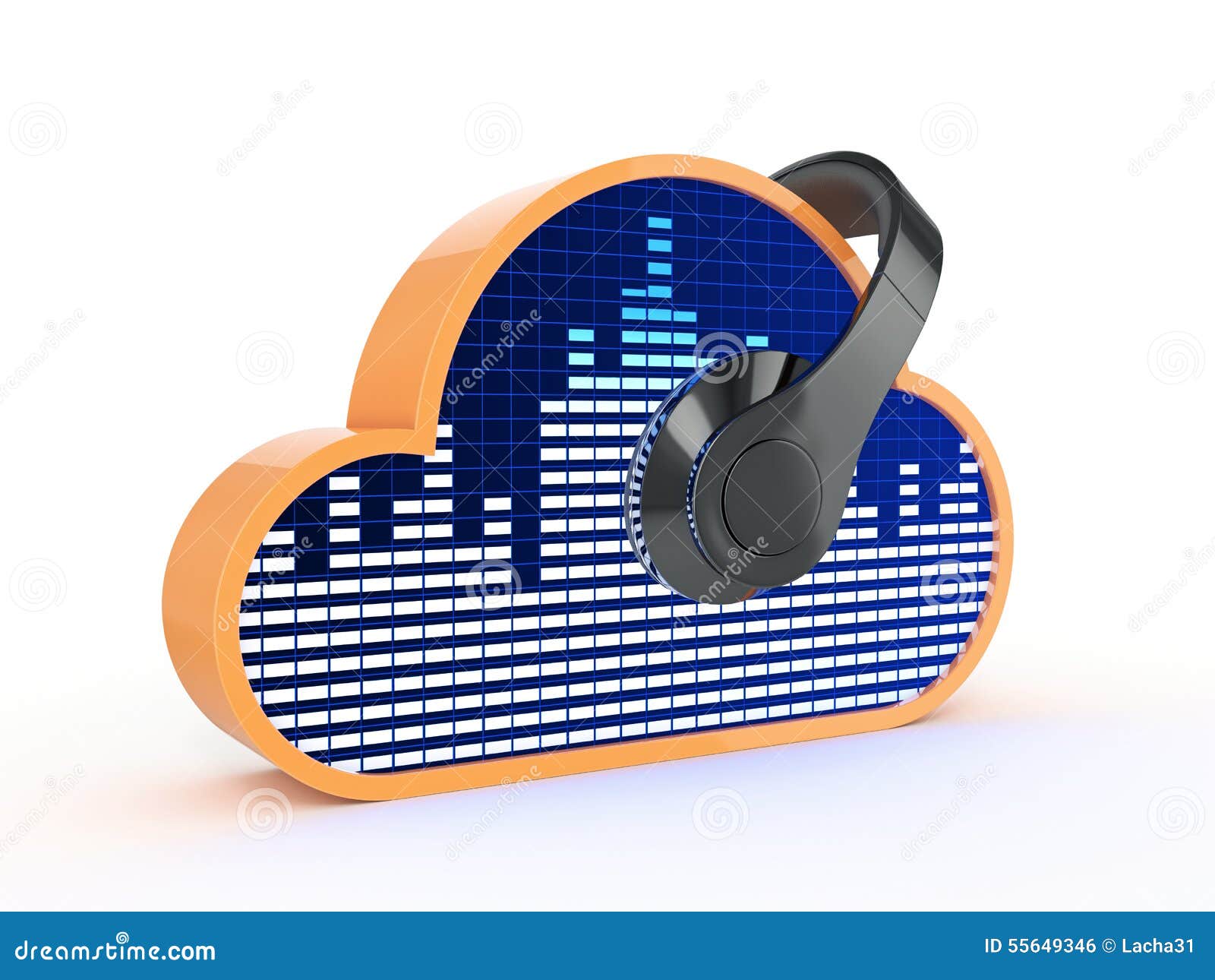 Cloud music concept stock illustration. Illustration of internet - 55649346