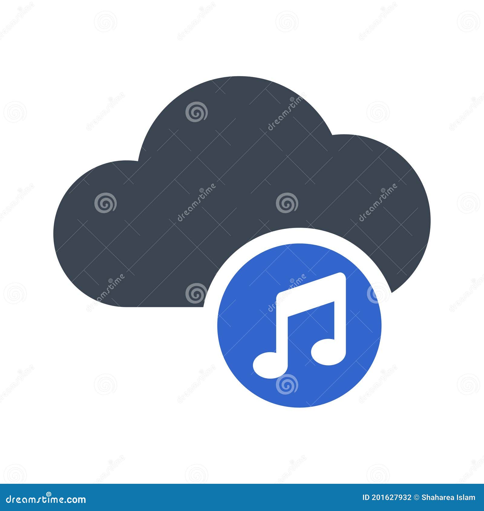 Cloud music icon stock vector. Illustration of icon - 201627932