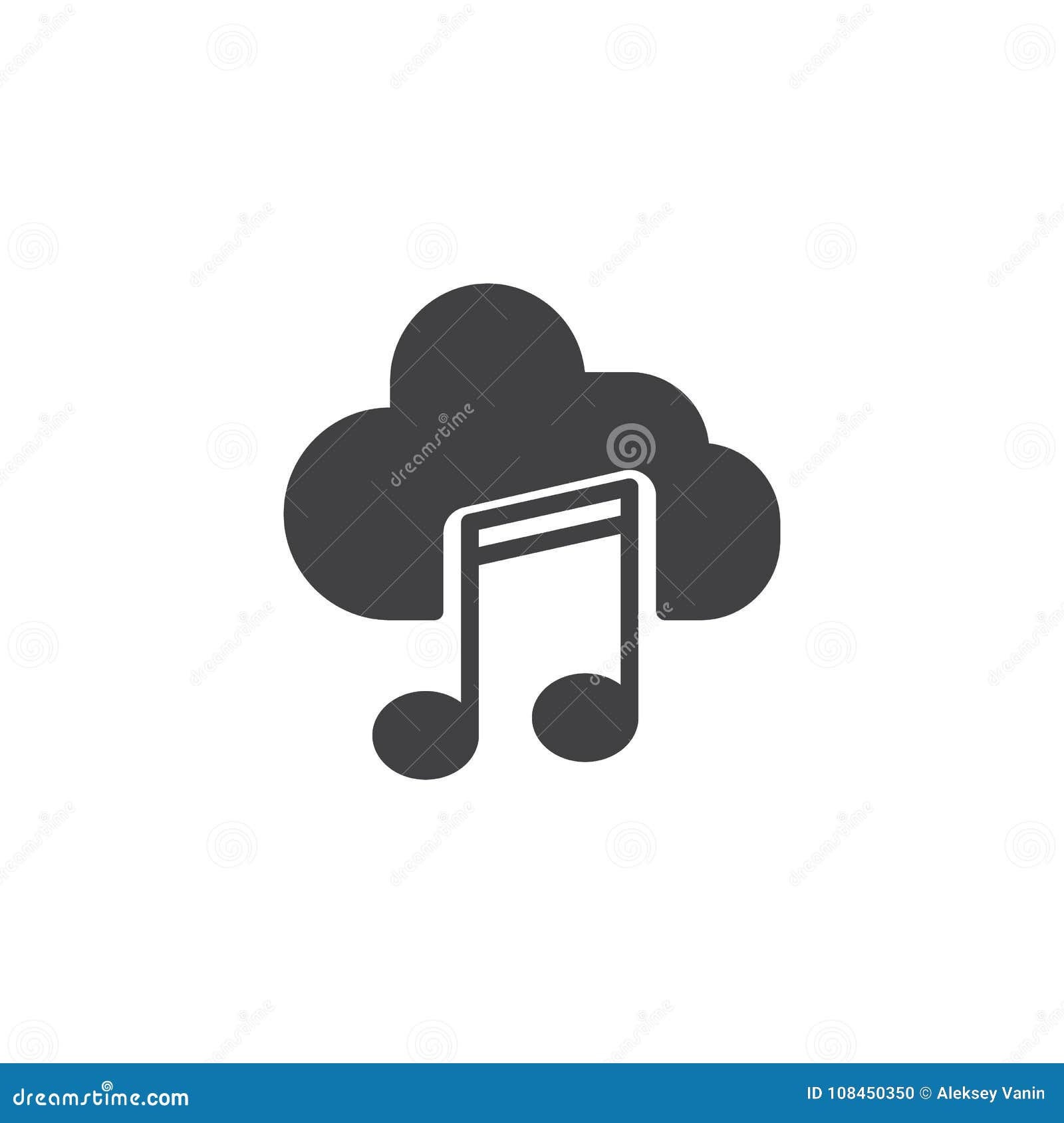 Cloud Music Note Icon Vector Stock Vector - Illustration of play, sound ...