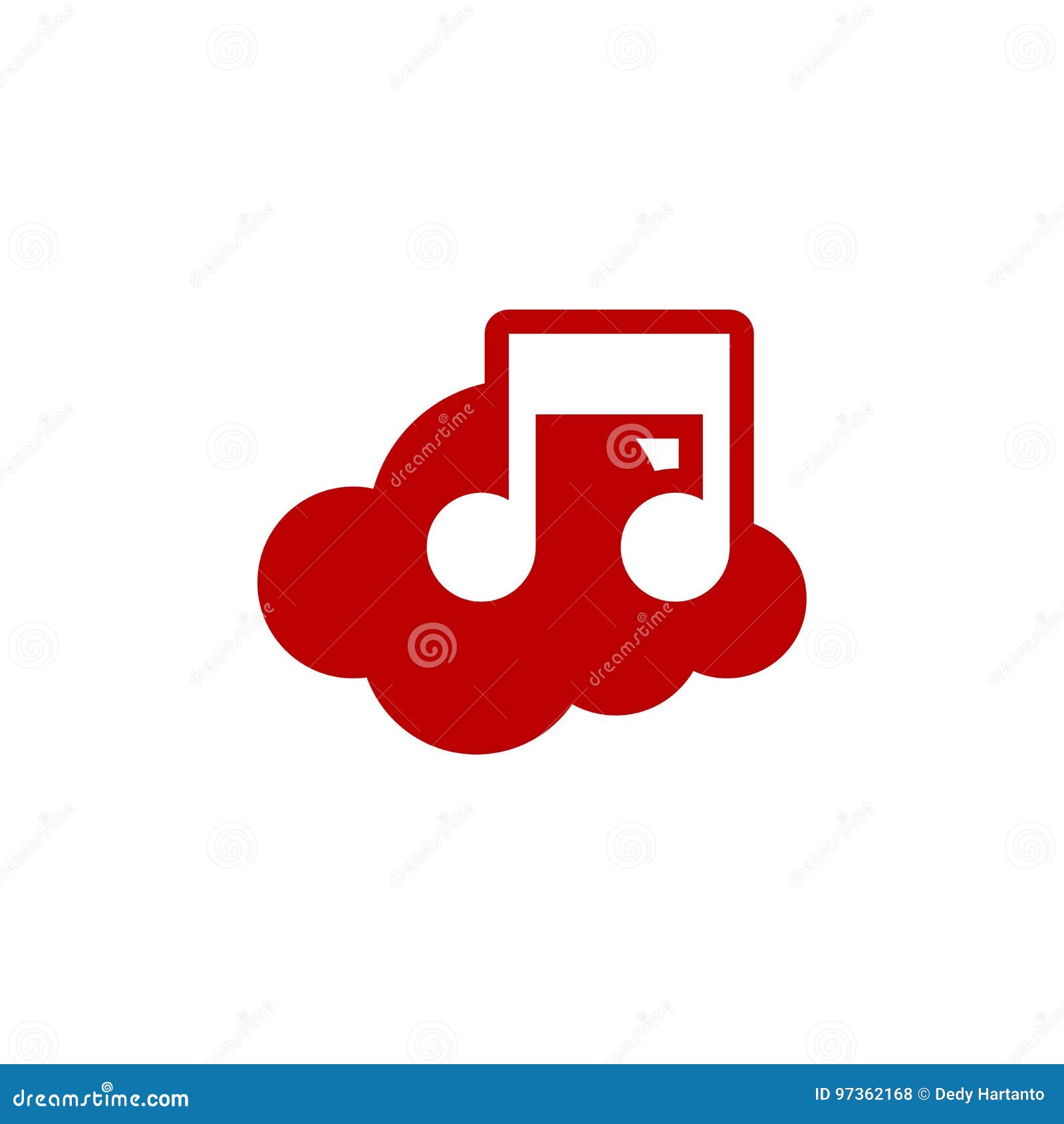 Cloud Music Note Icon Vector Logo Stock Vector - Illustration of ...
