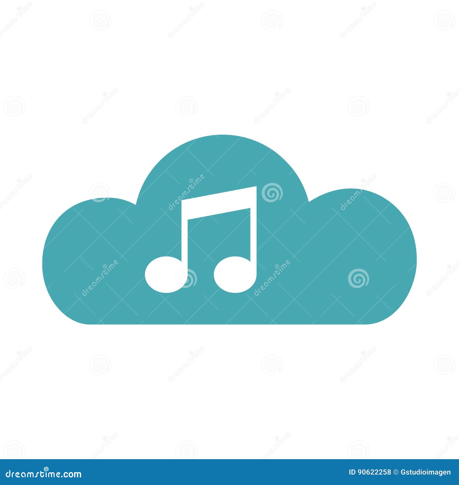 Cloud with Music Note Isolated Icon Stock Vector - Illustration of clip ...