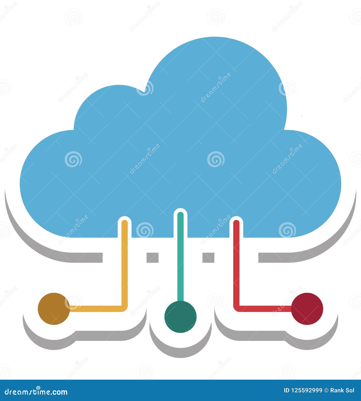 Cloud Network, Cloud Computing Isolated Vector Icon Stock Vector - Illustration of networking ...