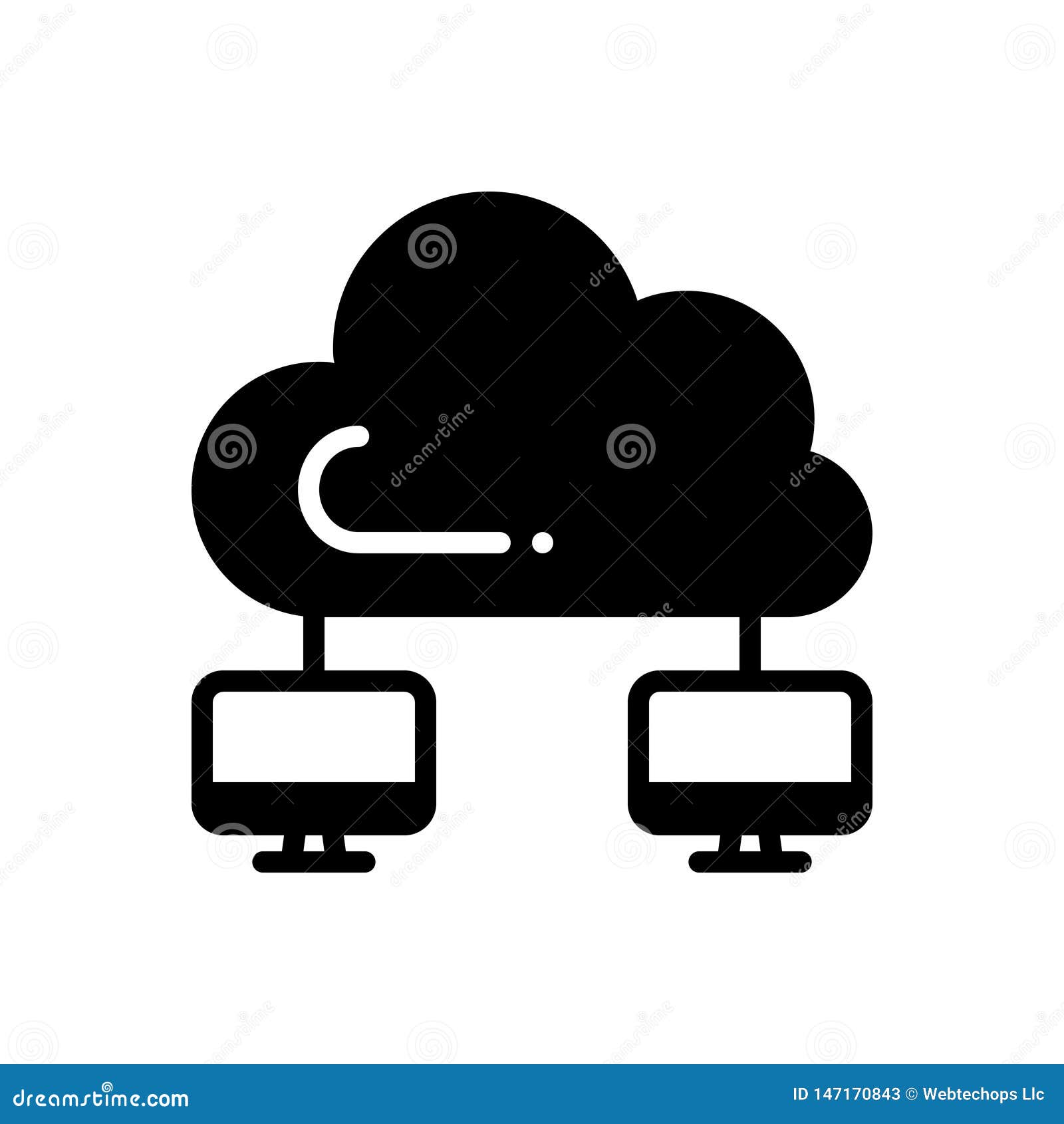 Black Solid Icon for Cloud Network, Computing and Server Stock Vector ...