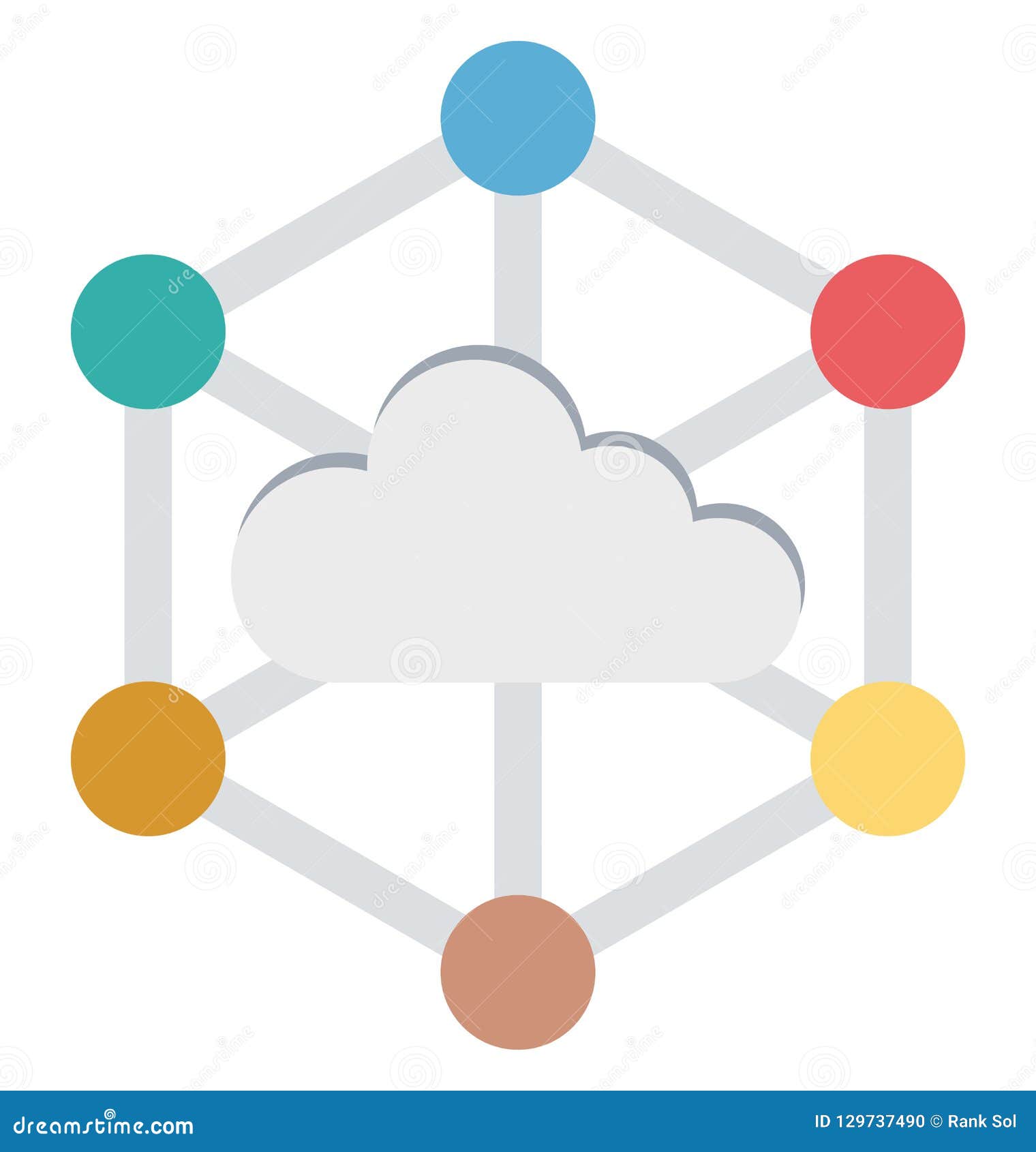 Cloud Network, Cloud Sharing, Isolated Vector Icons that Can Be Easily ...
