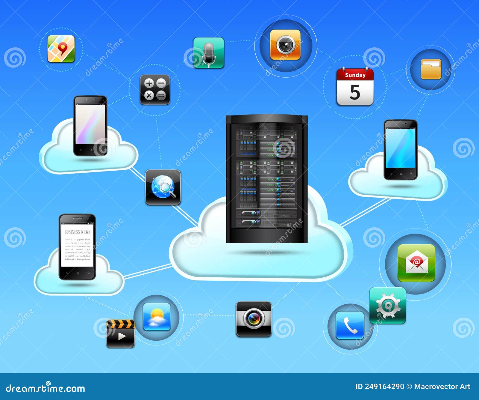 Cloud network concept stock vector. Illustration of network - 249164290