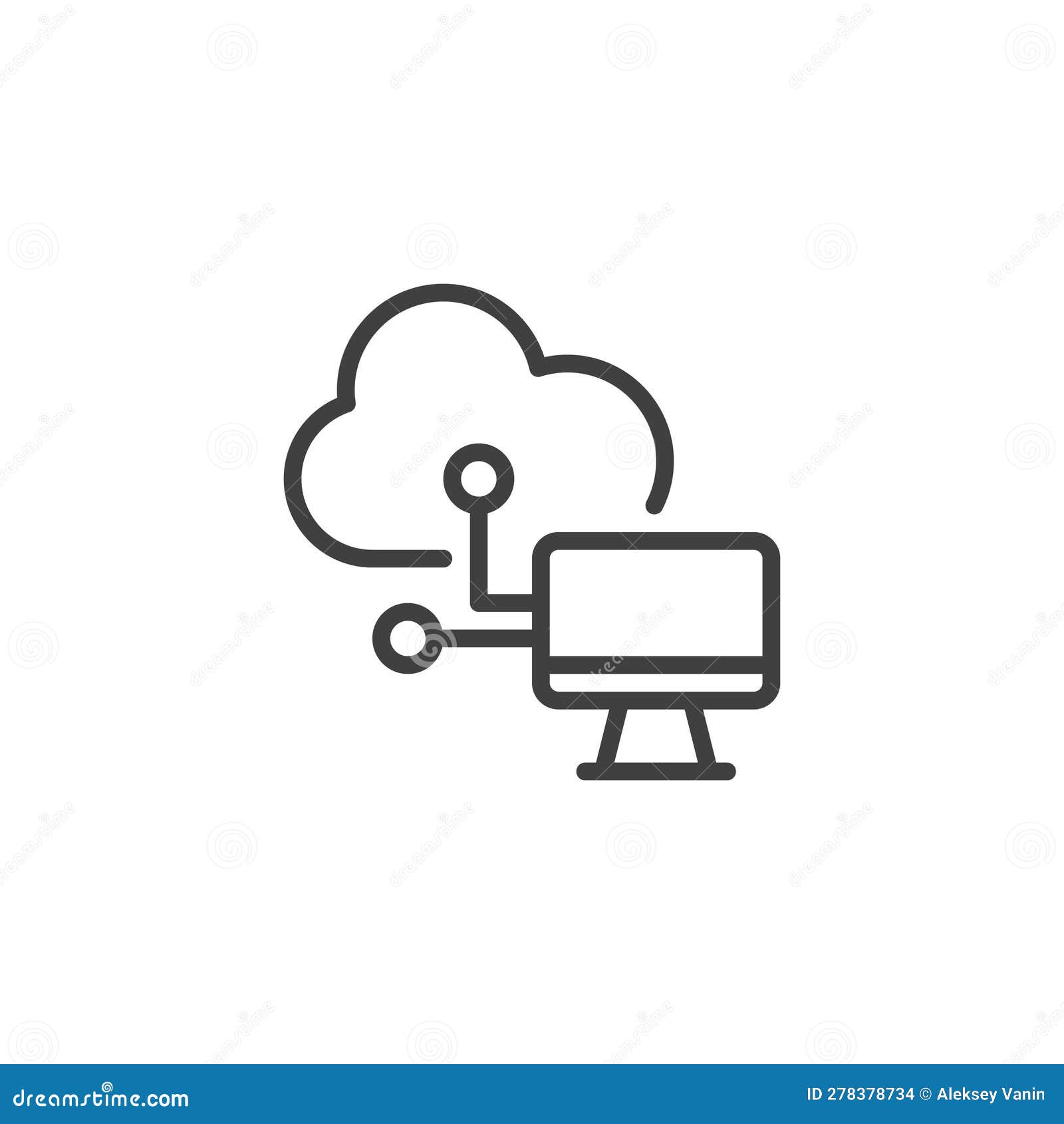 Cloud Network Connection Line Icon Stock Vector - Illustration of icon ...