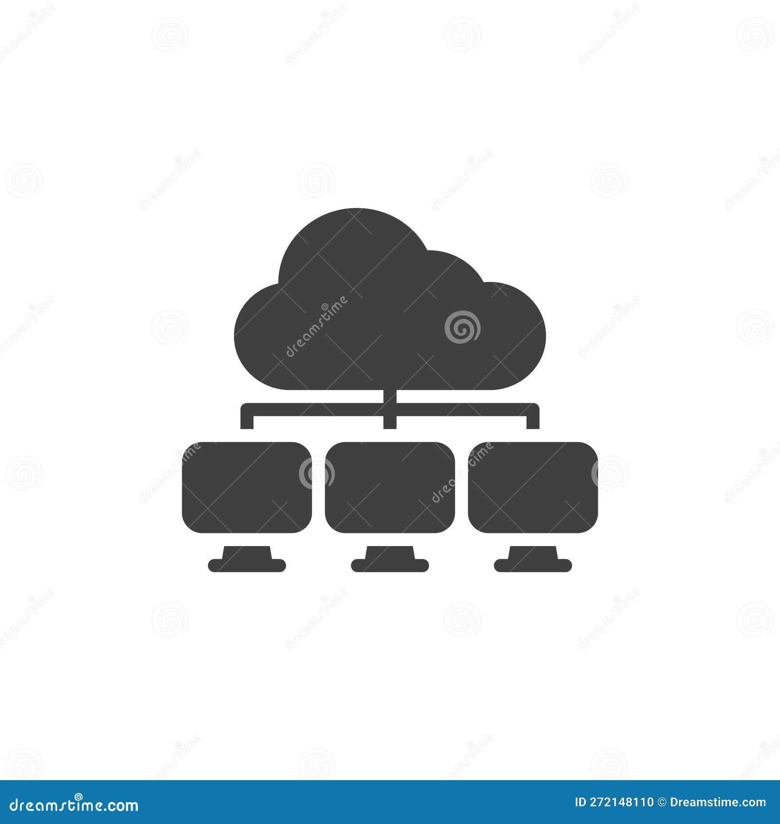 Cloud Network Connection Vector Icon Stock Illustration - Illustration ...