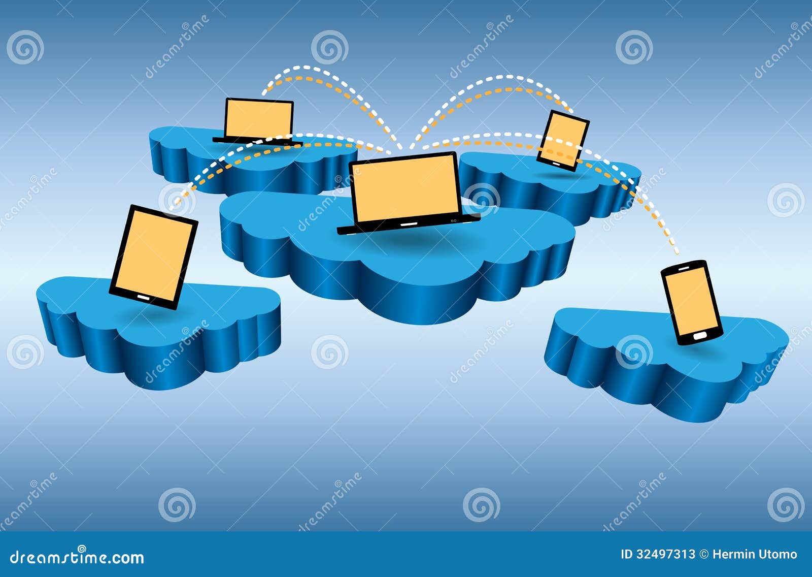 Cloud Network Connection stock vector. Illustration of internet - 32497313